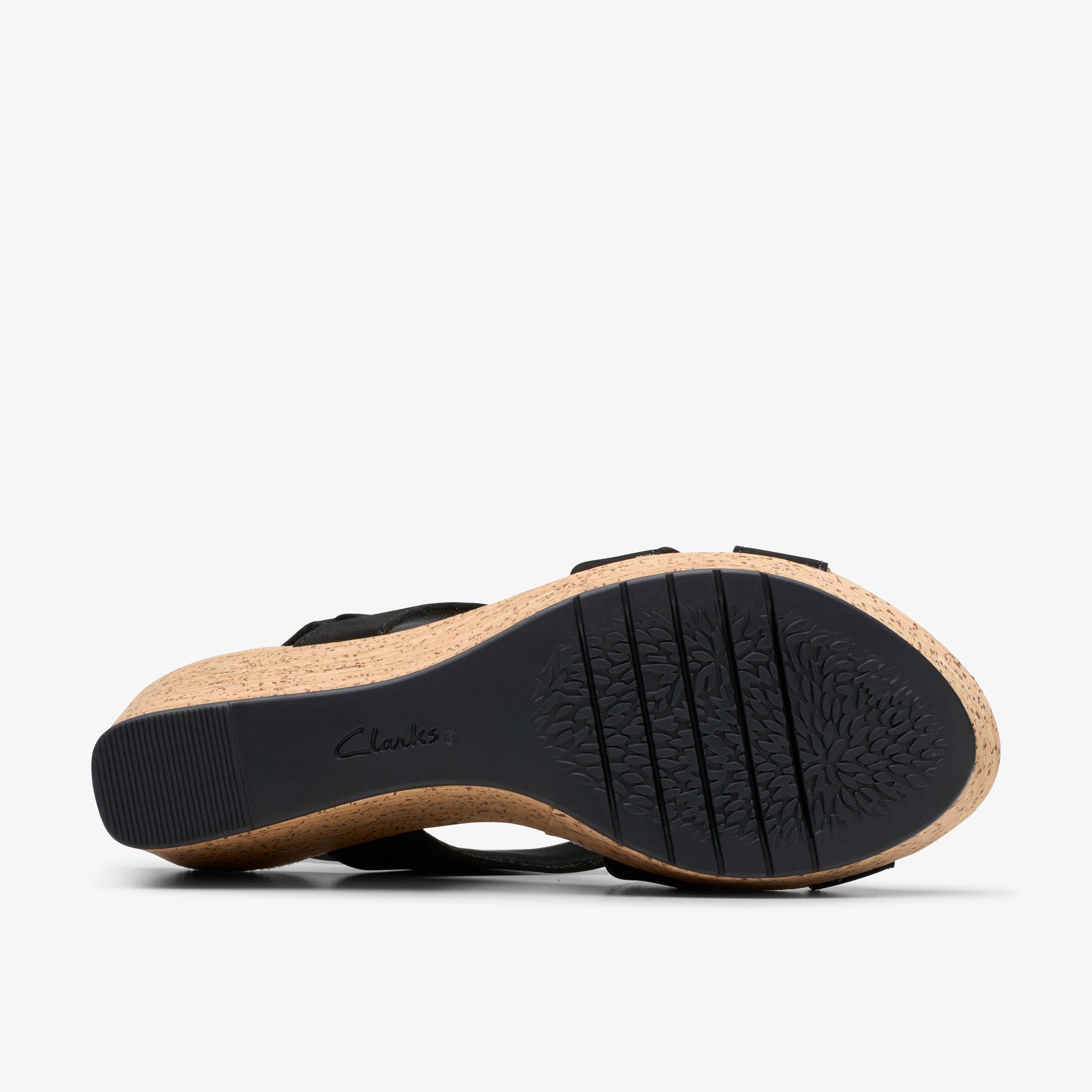 Womens Rose Style Black Nubuck Wedges | Clarks