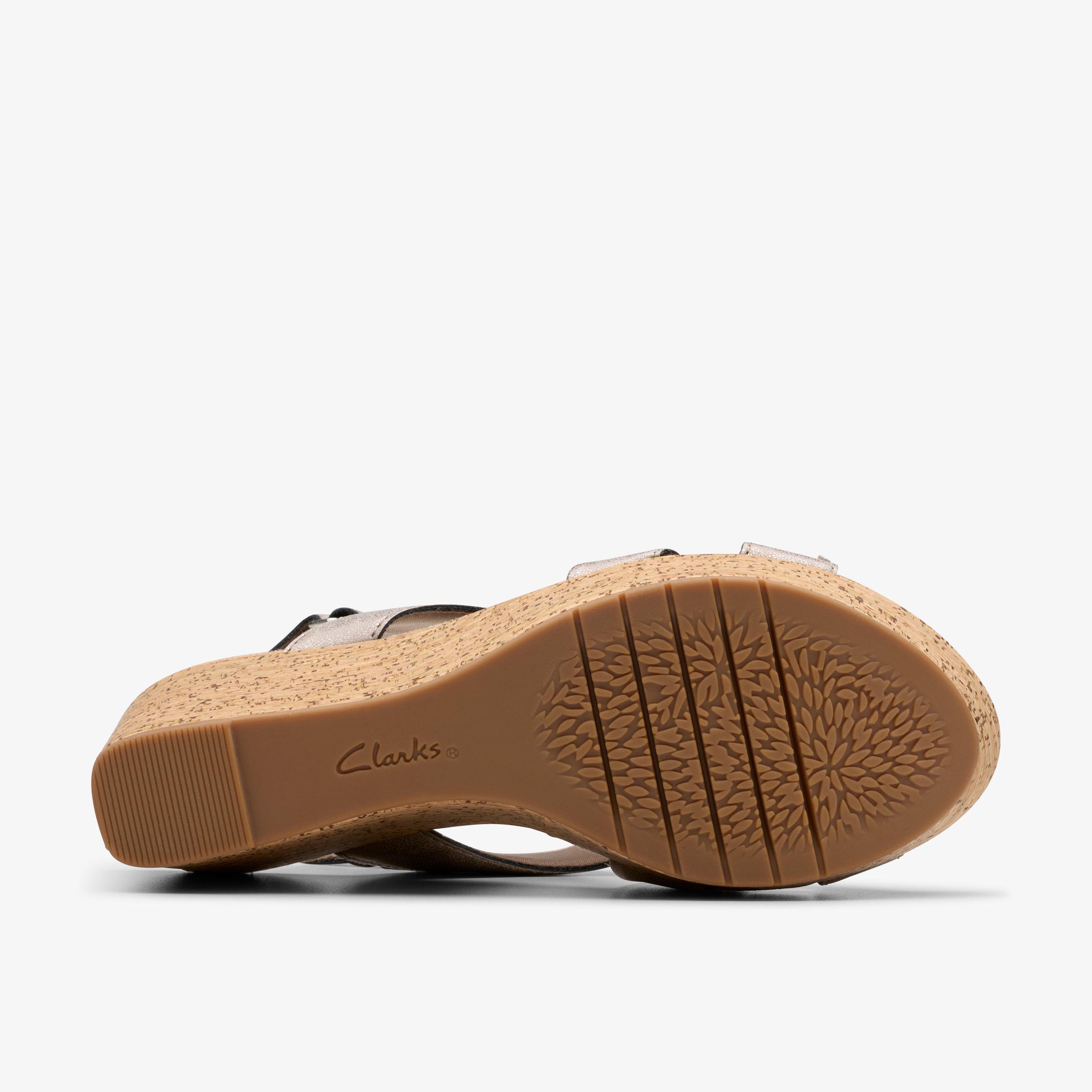 WOMENS Rose Style Taupe Metallic Wedges | Clarks