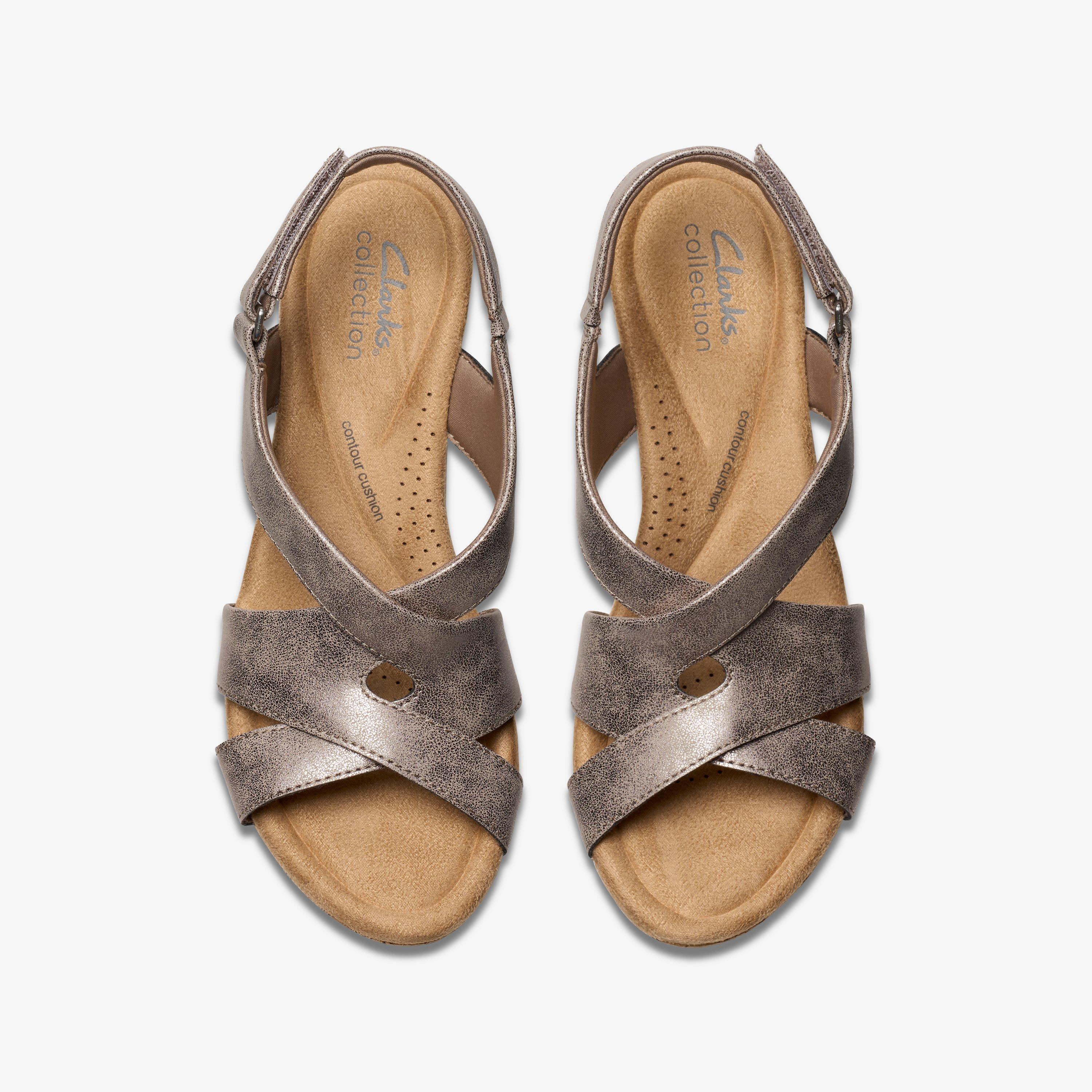 WOMENS Rose Style Taupe Metallic Wedges | Clarks