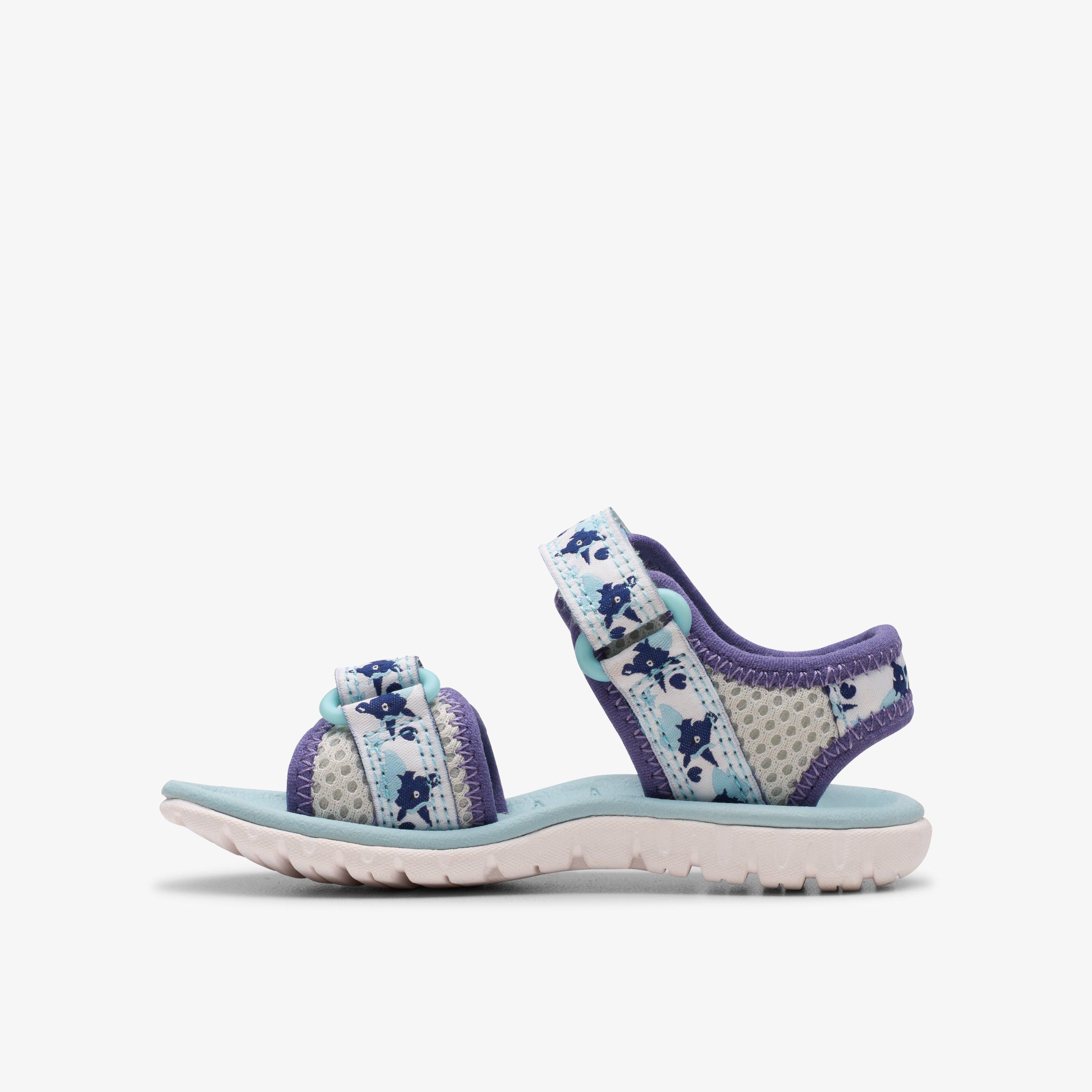 Girls Surfing Tide Toddler Silver Flat Sandals Riptape | Clarks Outlet