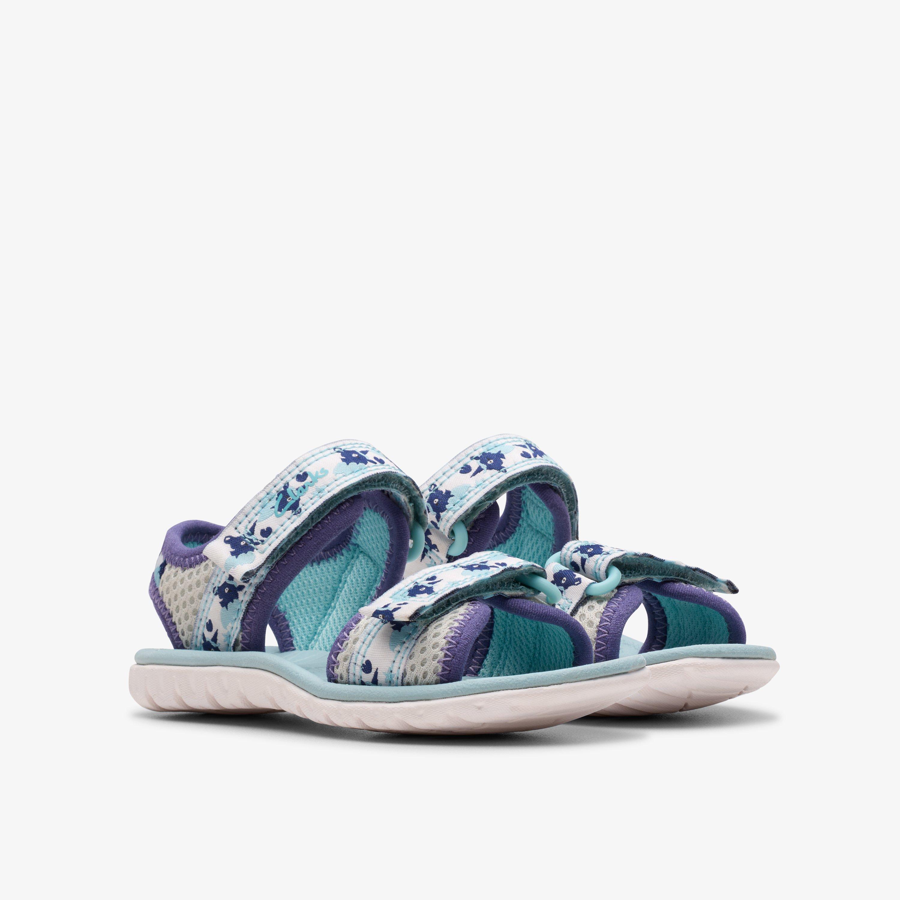 Girls Surfing Tide Toddler Silver Flat Sandals Riptape | Clarks Outlet