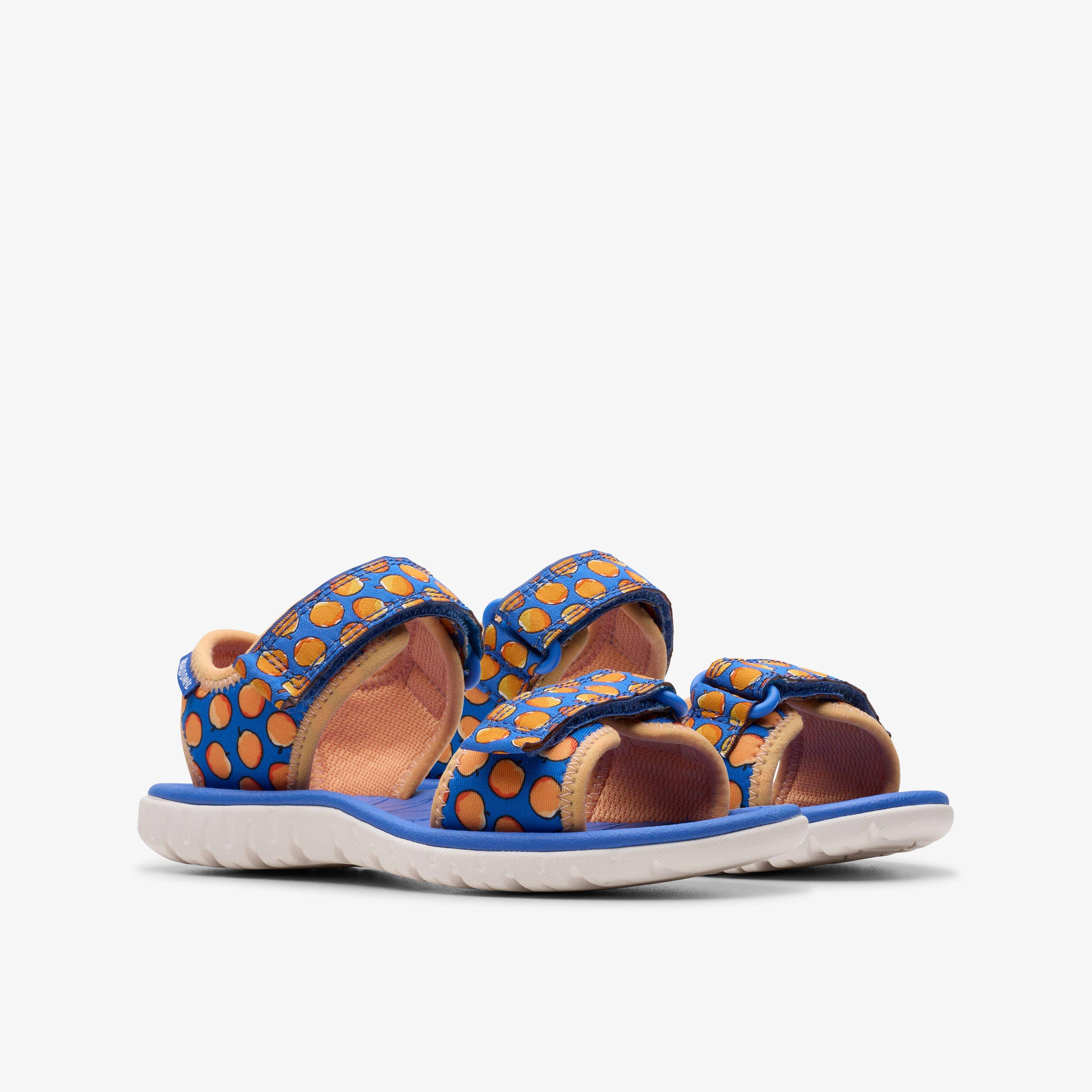 Kids Surfing Air Blue Flat Sandals | Clarks US