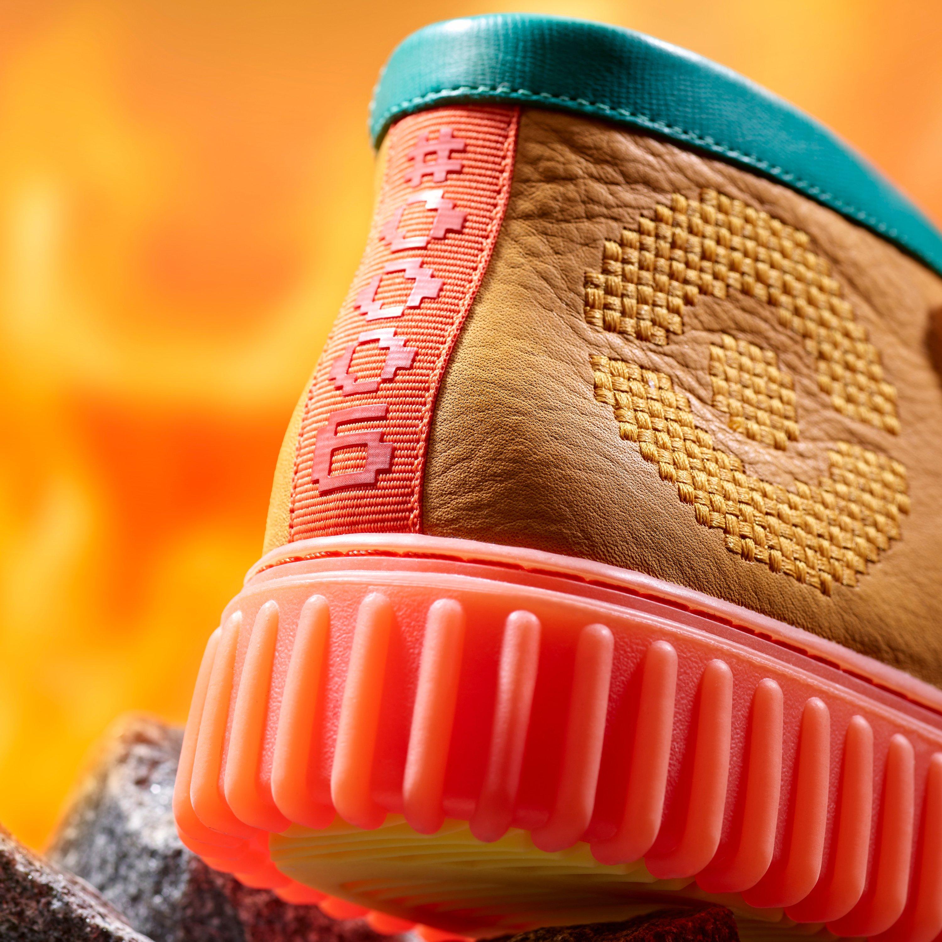 Mens Pokémon x Clarks Torhill Explore Orange Leather Ankle Boots | Clarks