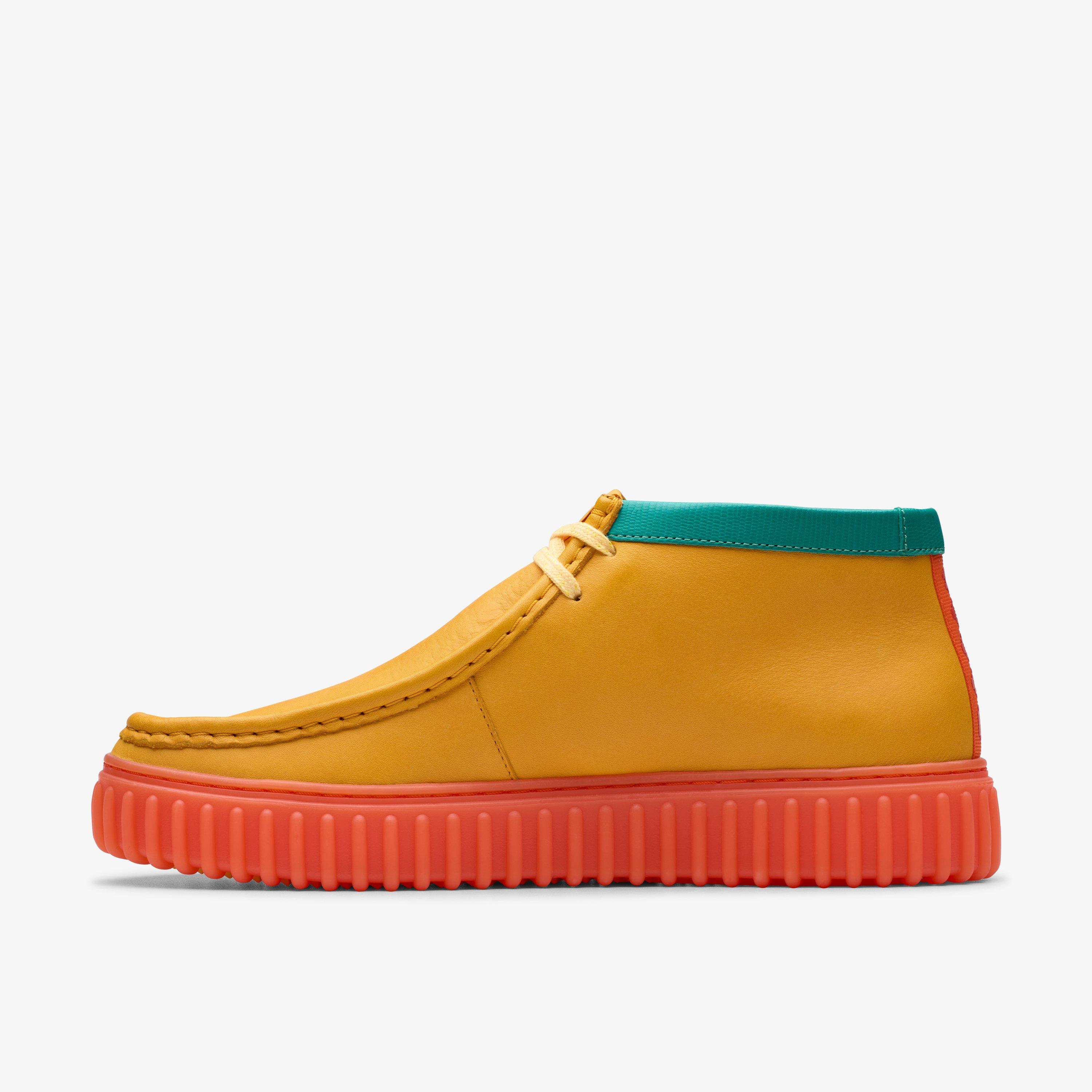 Mens Pokémon x Clarks Torhill Explore Orange Leather Ankle Boots | Clarks