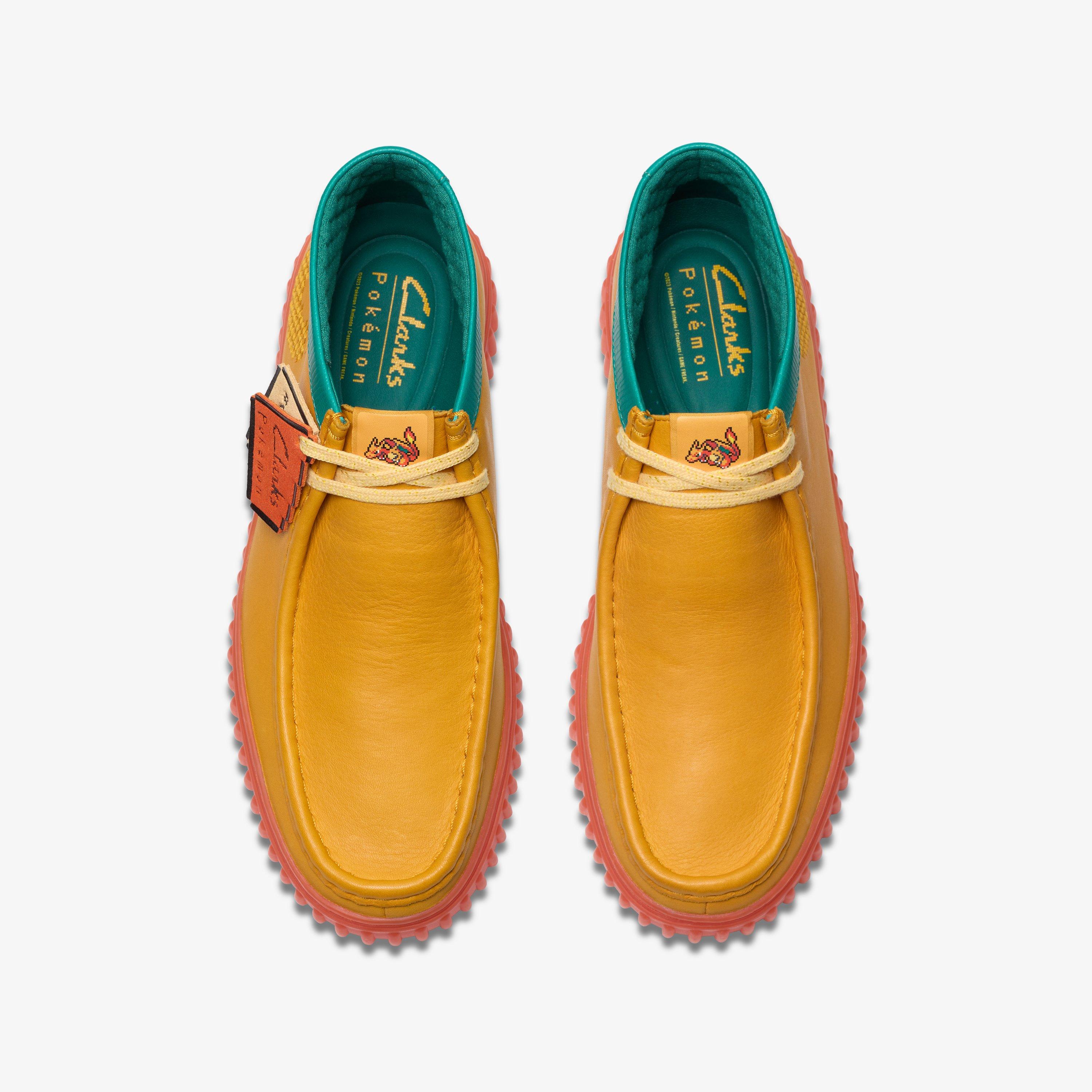 Mens Pokémon x Clarks Torhill Explore Orange Leather Ankle Boots | Clarks