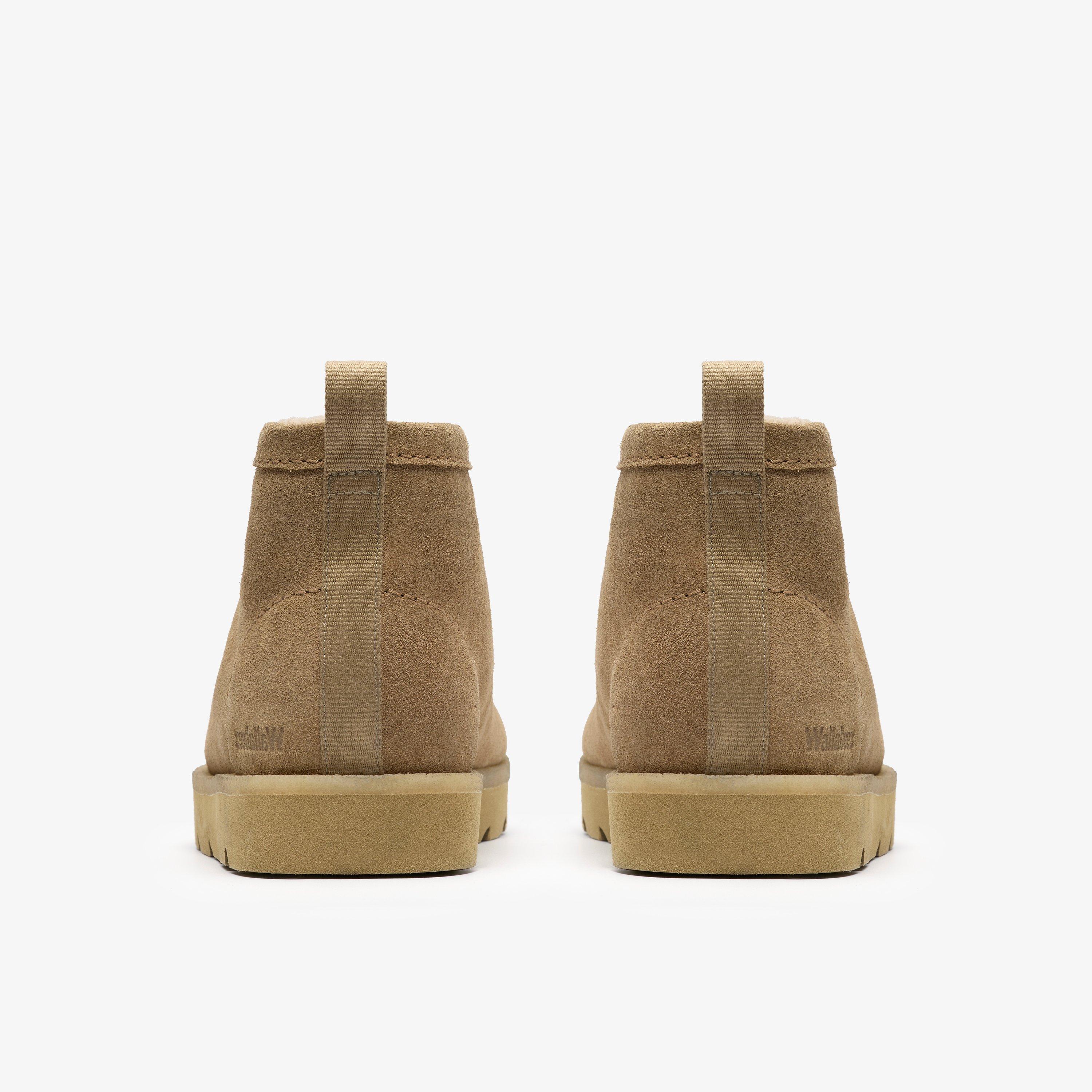 Bottes Wallabee à la cheville doublées chaudement en daim foncé pour ...