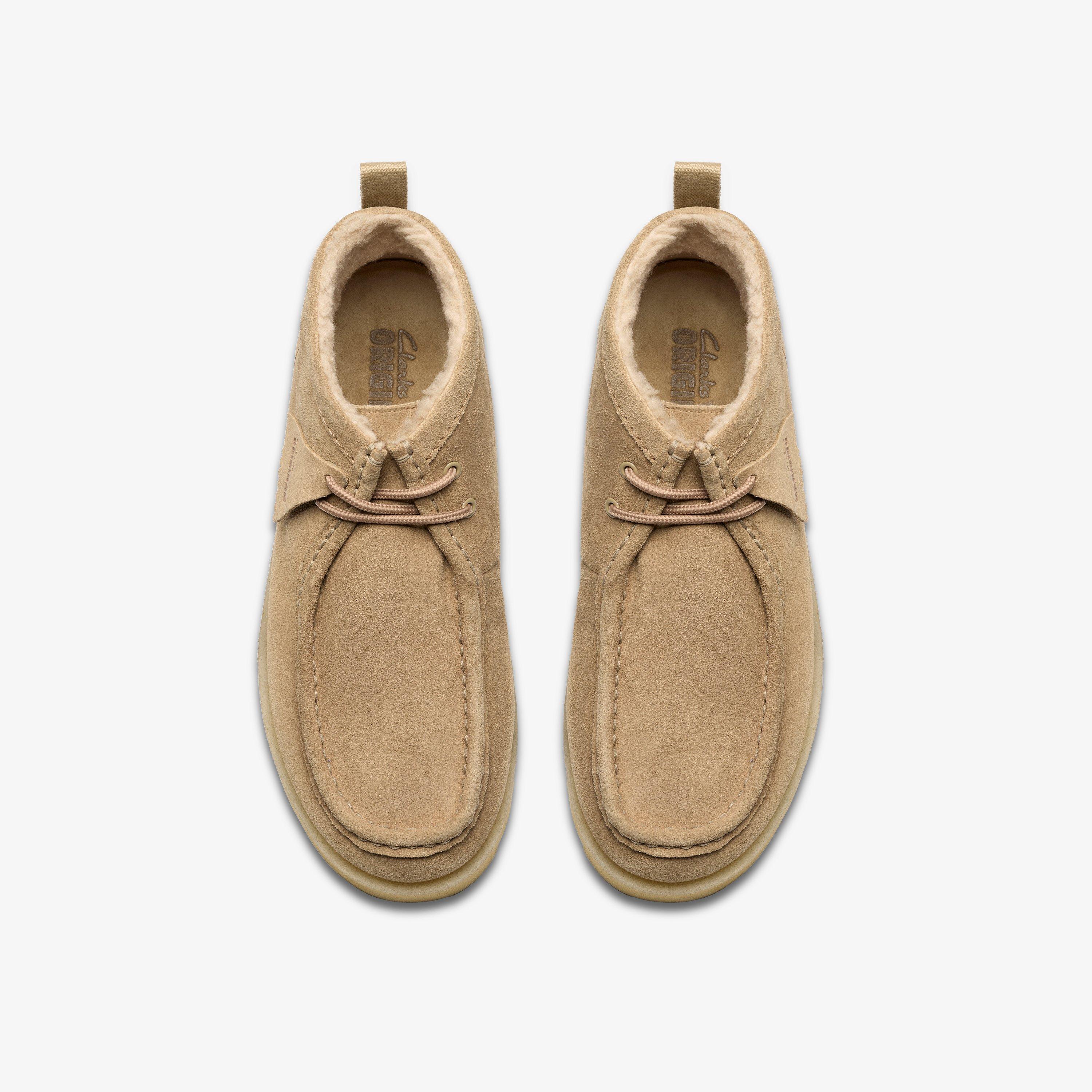 Bottes Wallabee à la cheville doublées chaudement en daim foncé pour ...