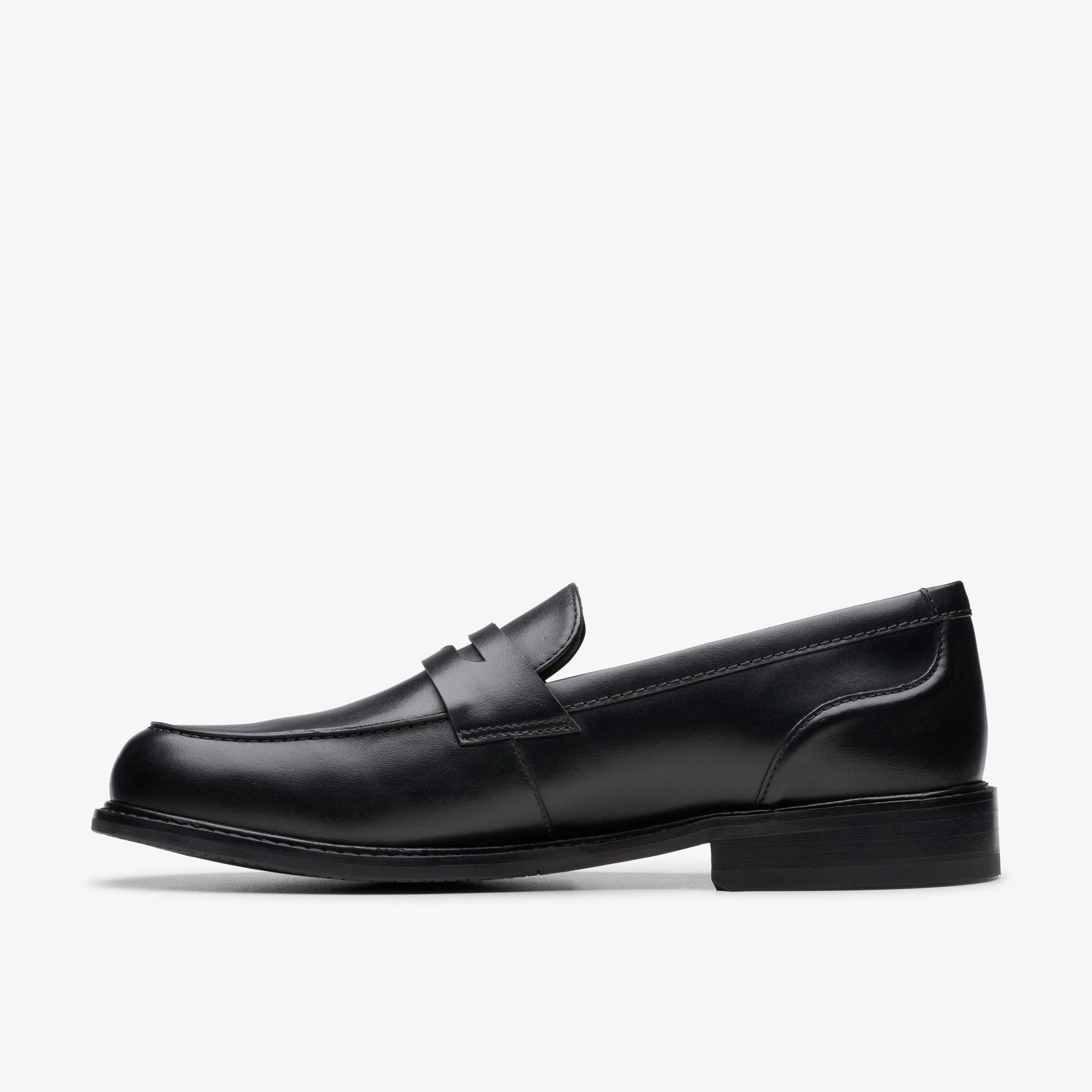 Mens Craft Arlo Lo Black Leather Loafers, Slip Ons Shoes | Clarks UK