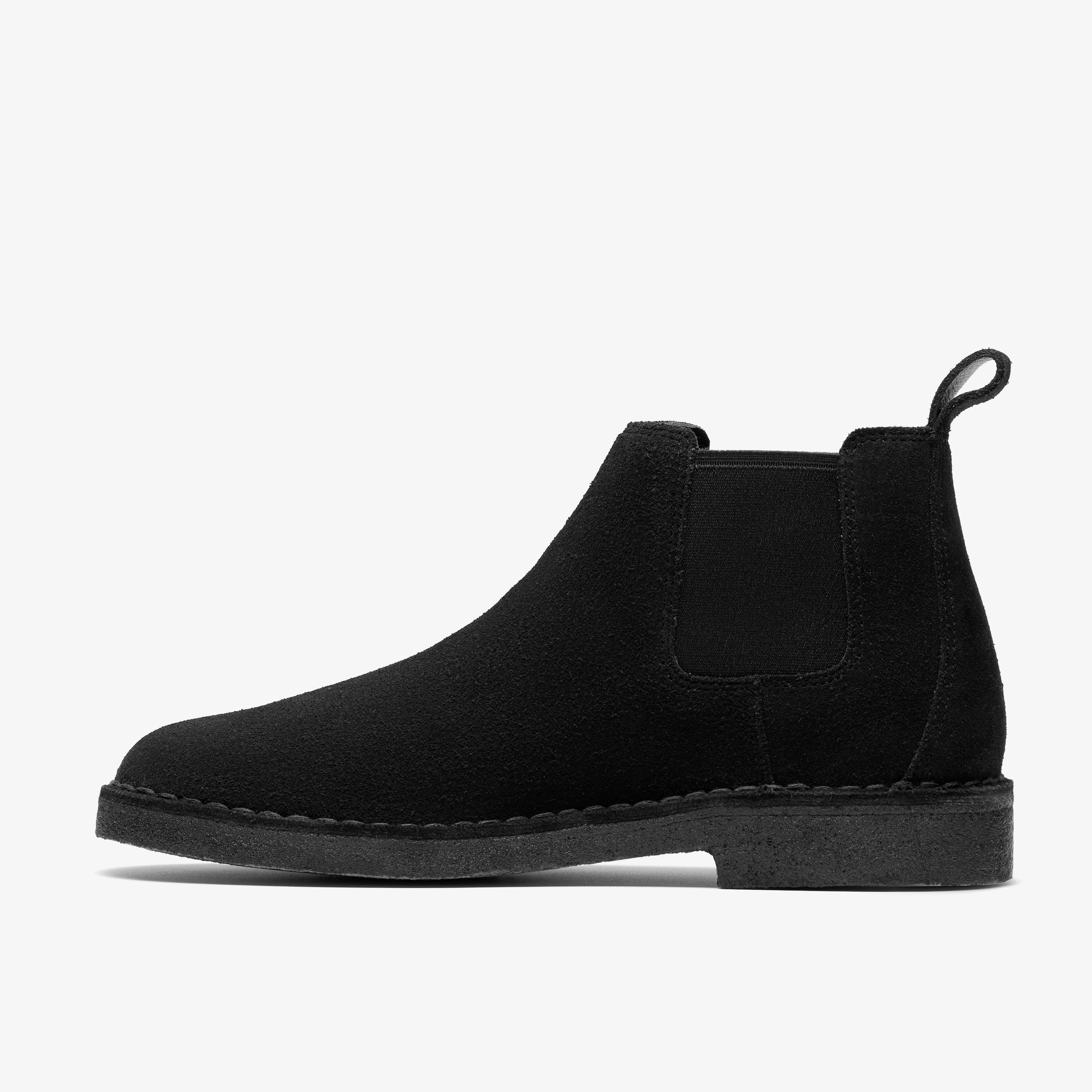 Bottes en suède noir Desert Chelsea pour hommes | Clarks
