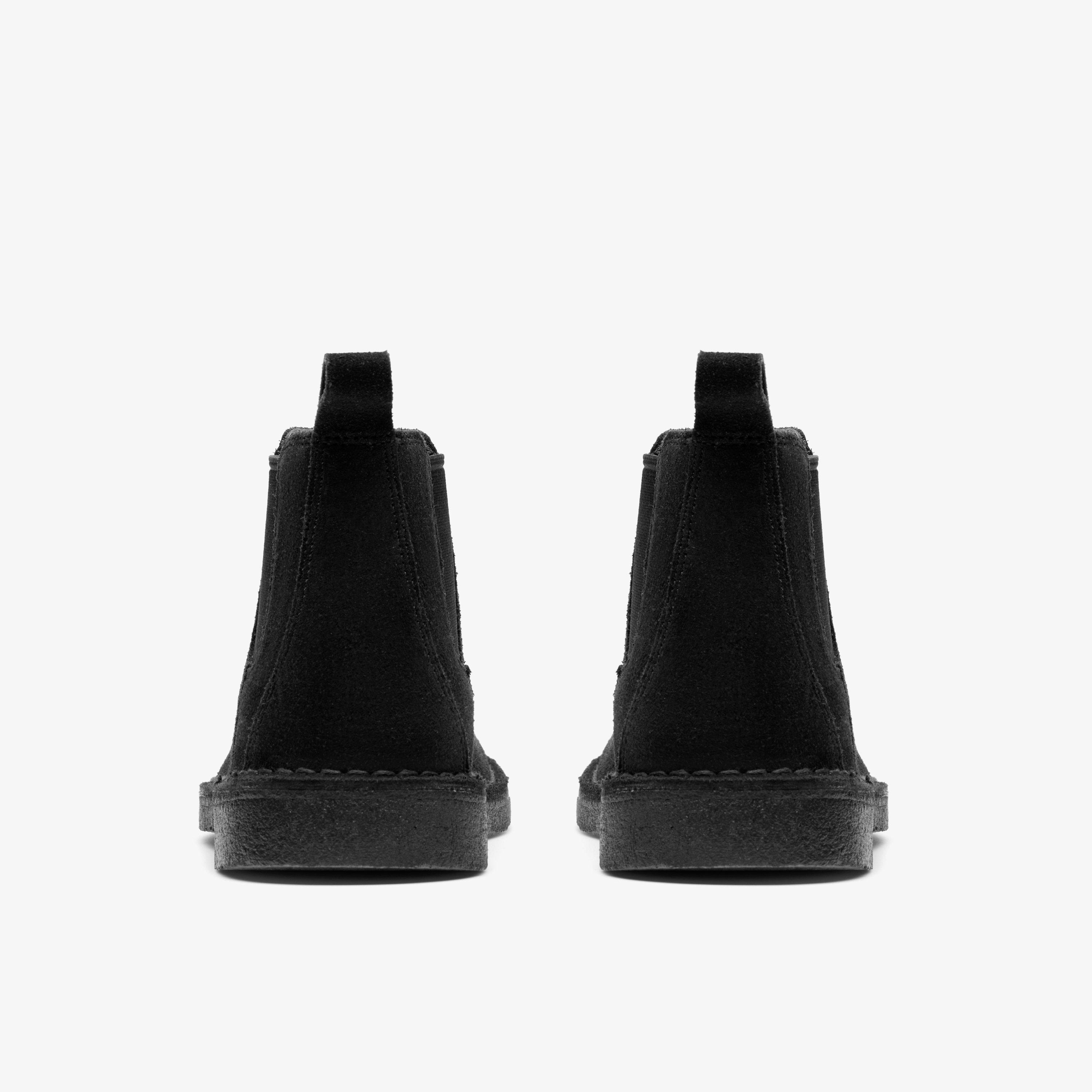 Mens Desert Chelsea Black Suede Boots | Clarks