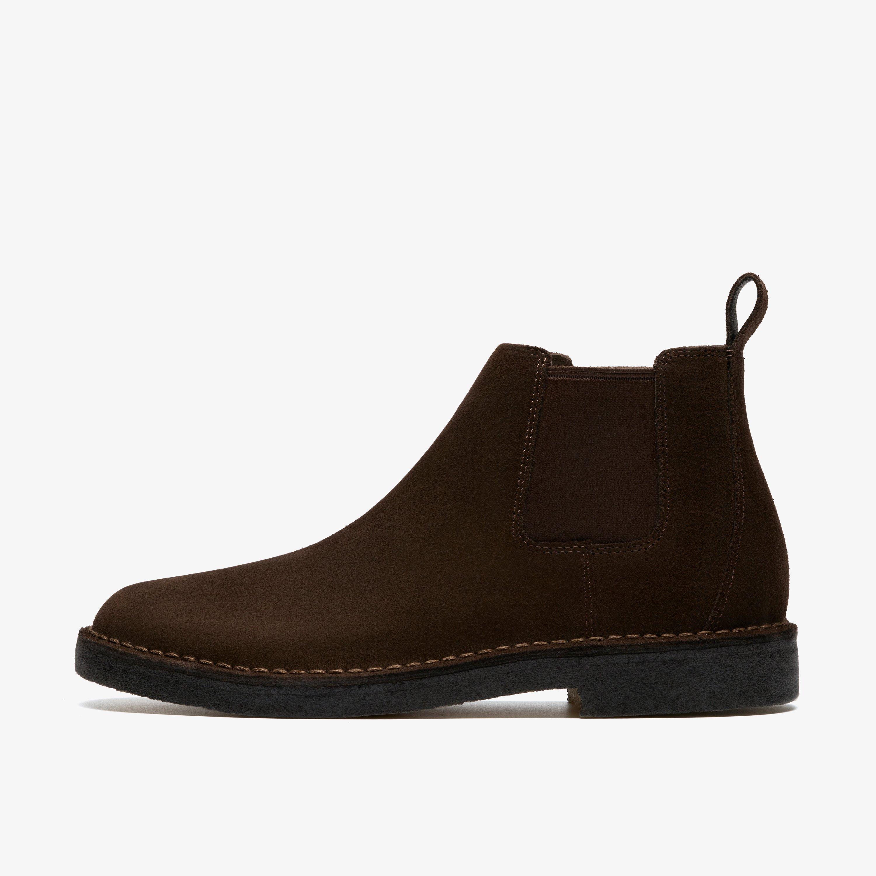 Bottes Chelsea en daim marron foncé pour hommes Desert Chelsea | Clarks