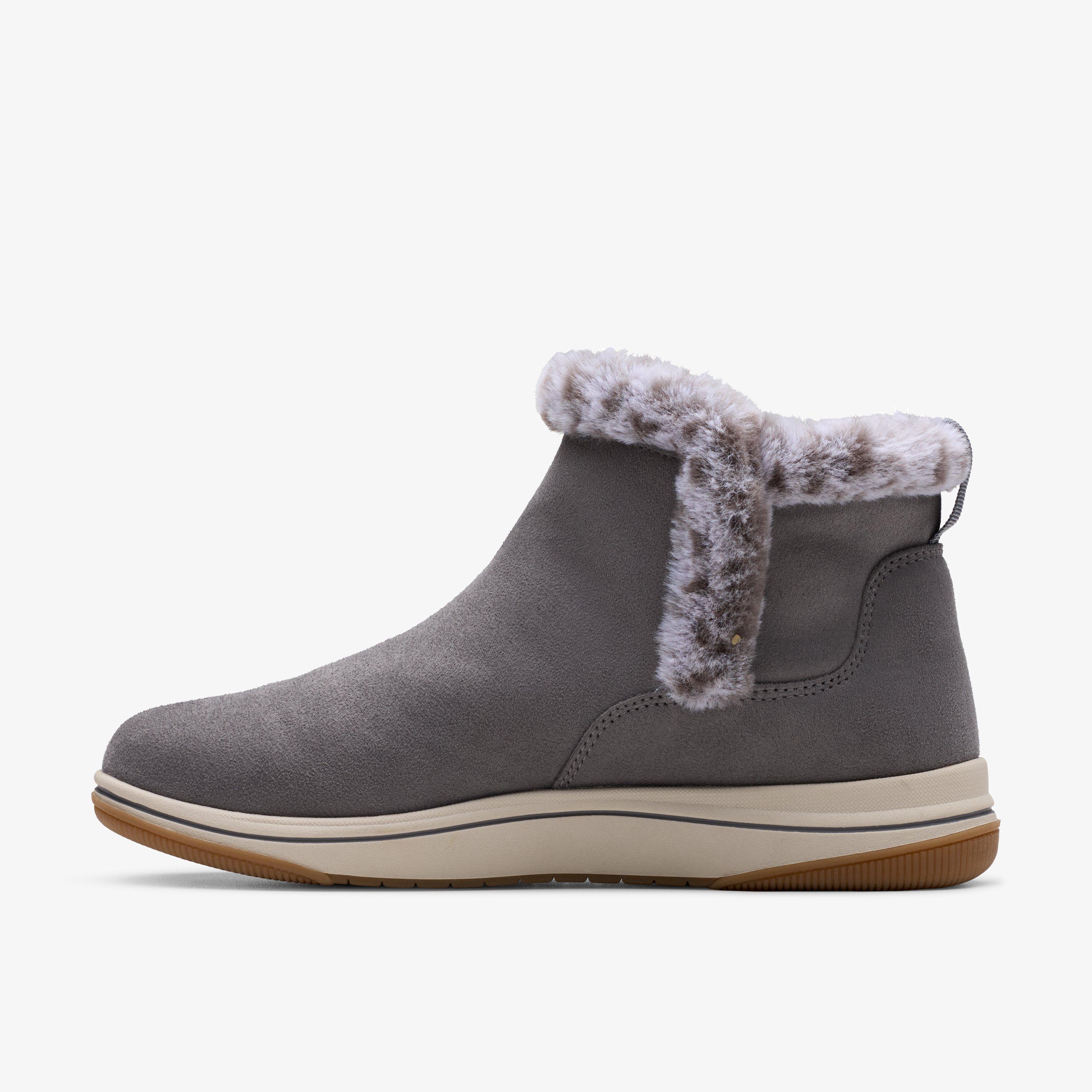 Womens Brinkley Fur Dark Grey Ankle Boots Boots | Clarks UK