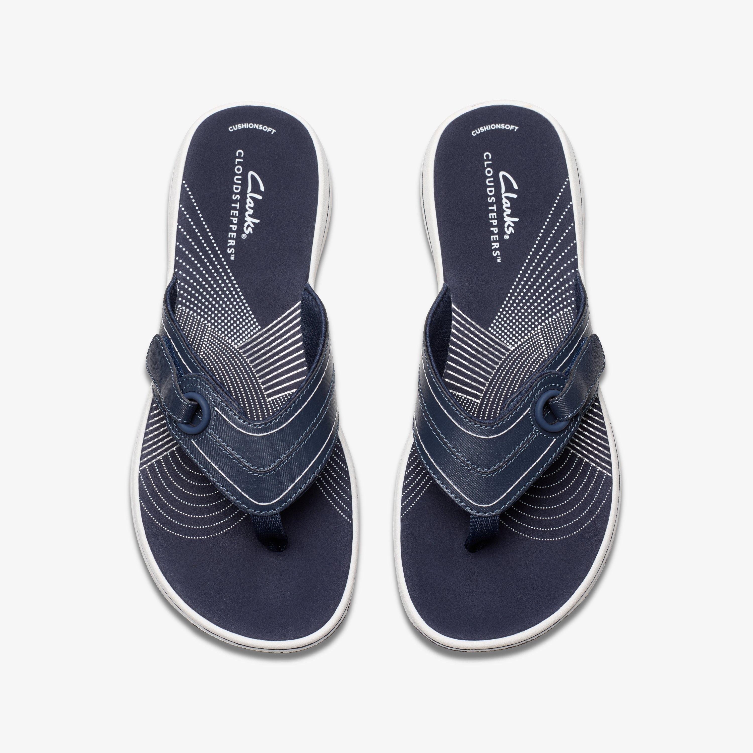 Womens Brinkley Reyna Navy Flat Sandals, Flip Flops Sandals | Clarks UK