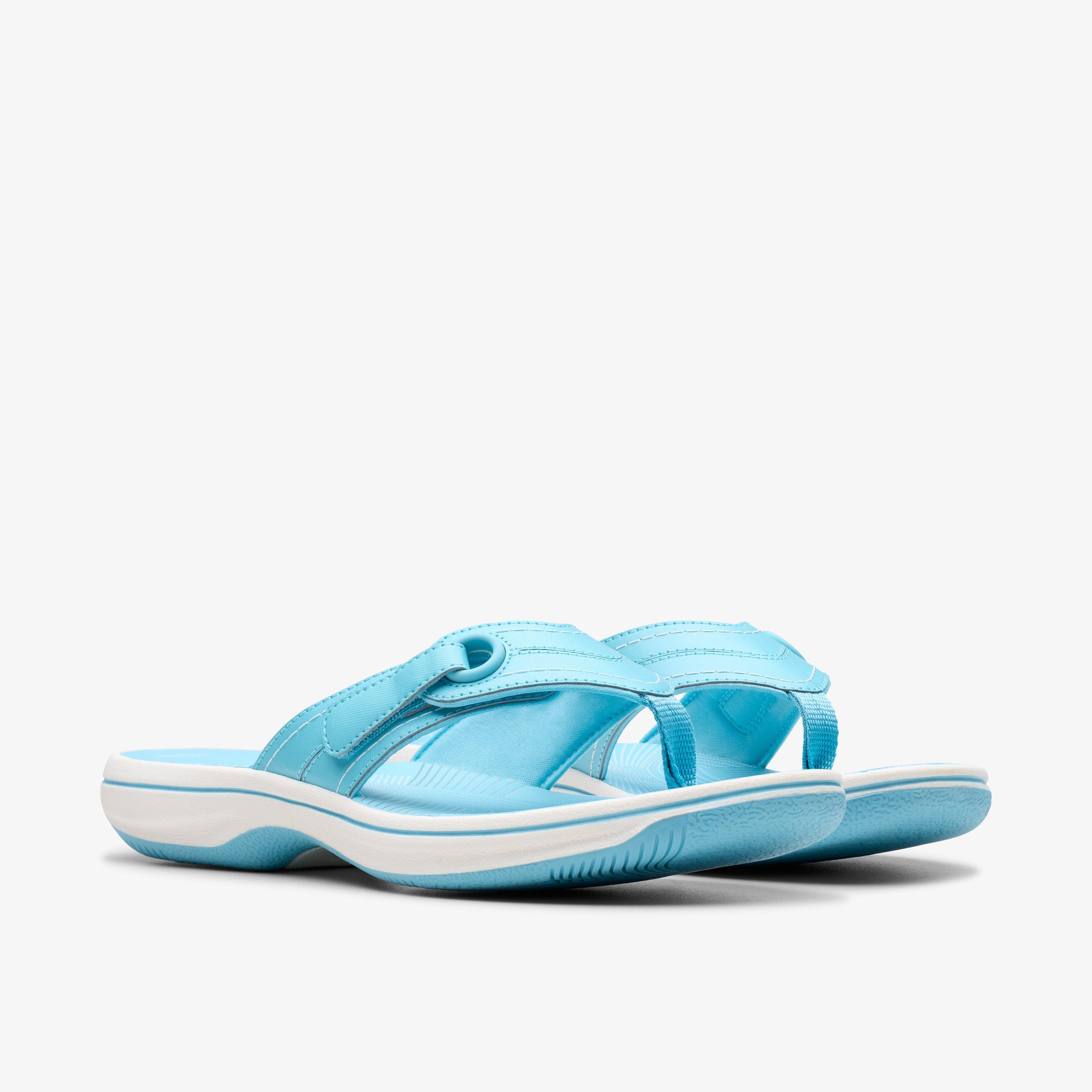Womens Brinkley Reyna Sky Blue Flat Sandals, Flip Flops Sandals | Clarks UK