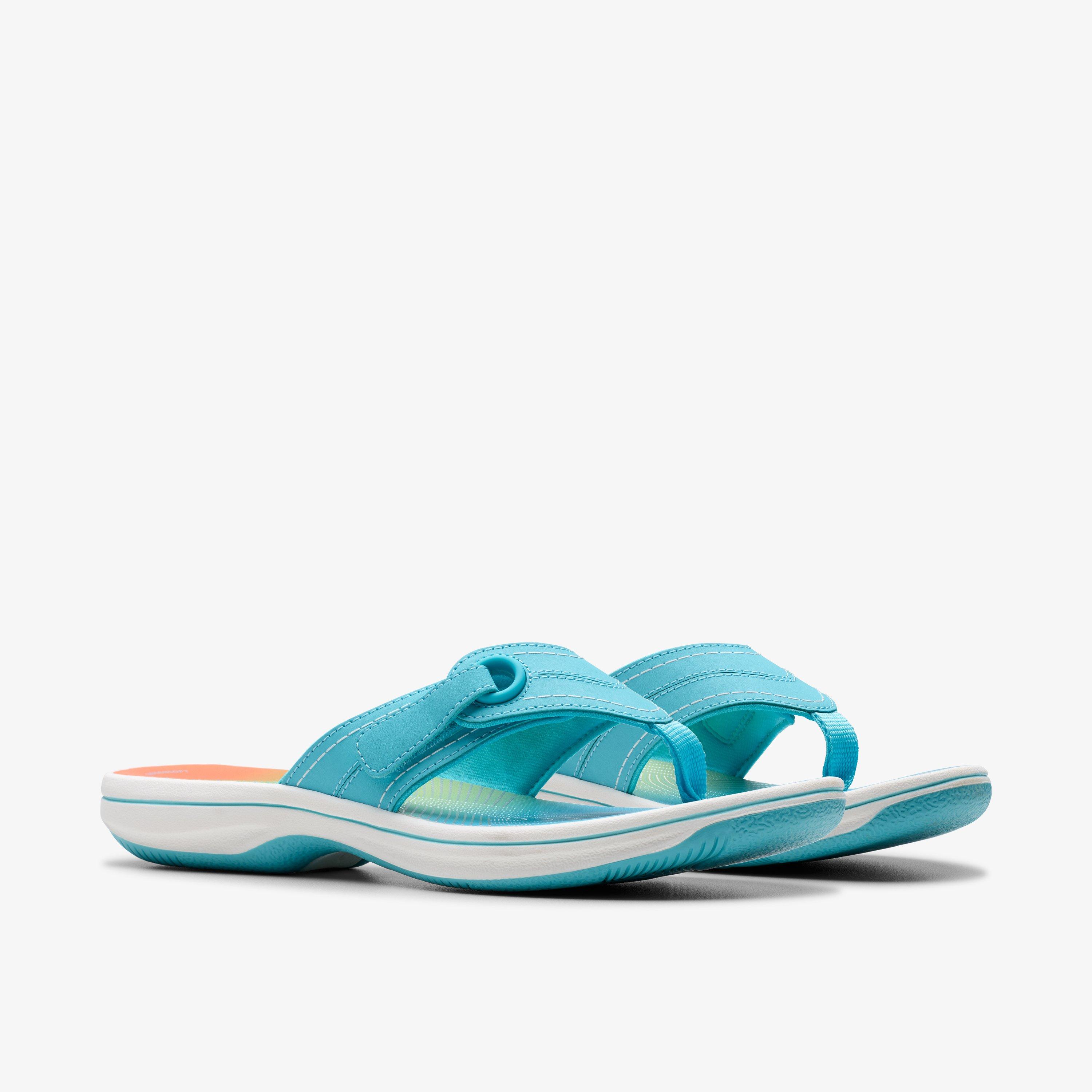 Womens Brinkley Reyna Turquoise Ombre Flat Sandals Flip Flops | Clarks