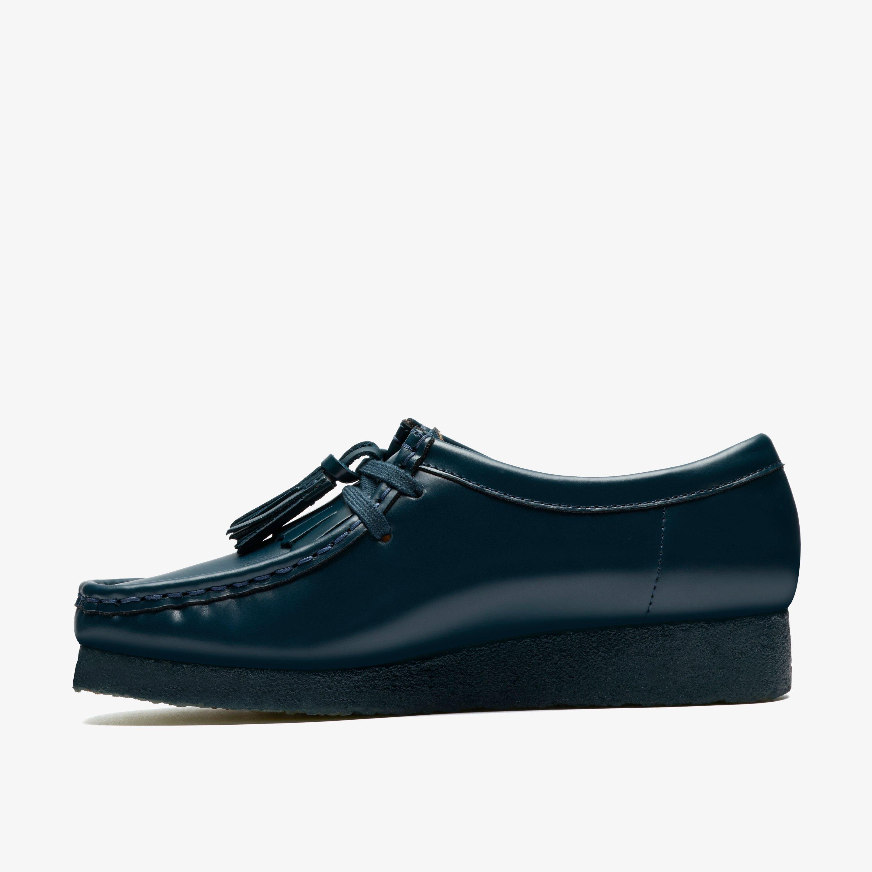 Womens Wallabee Dark Teal Leather Wallabee | Clarks