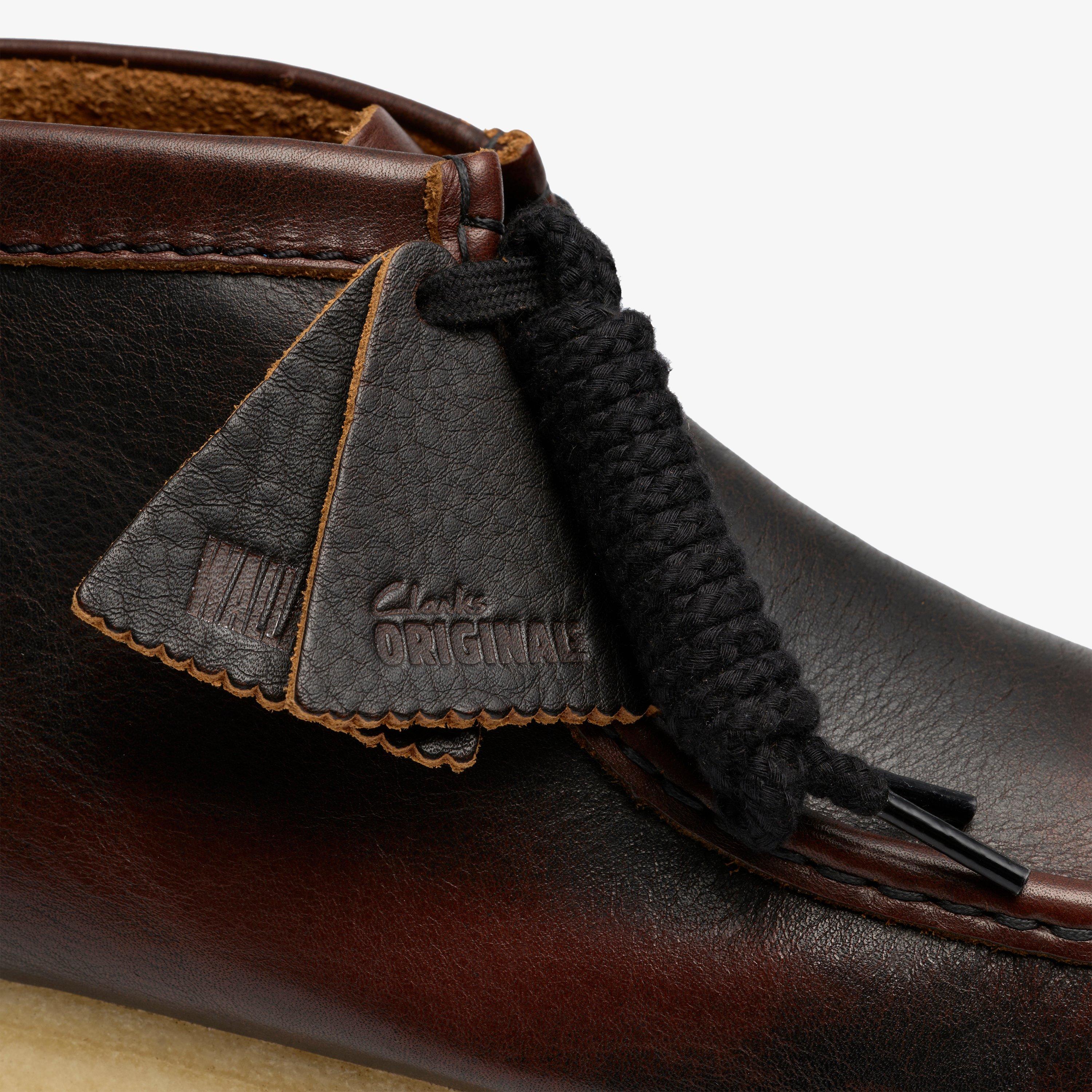 Mens Dark Tan Combination Wallabees | Clarks