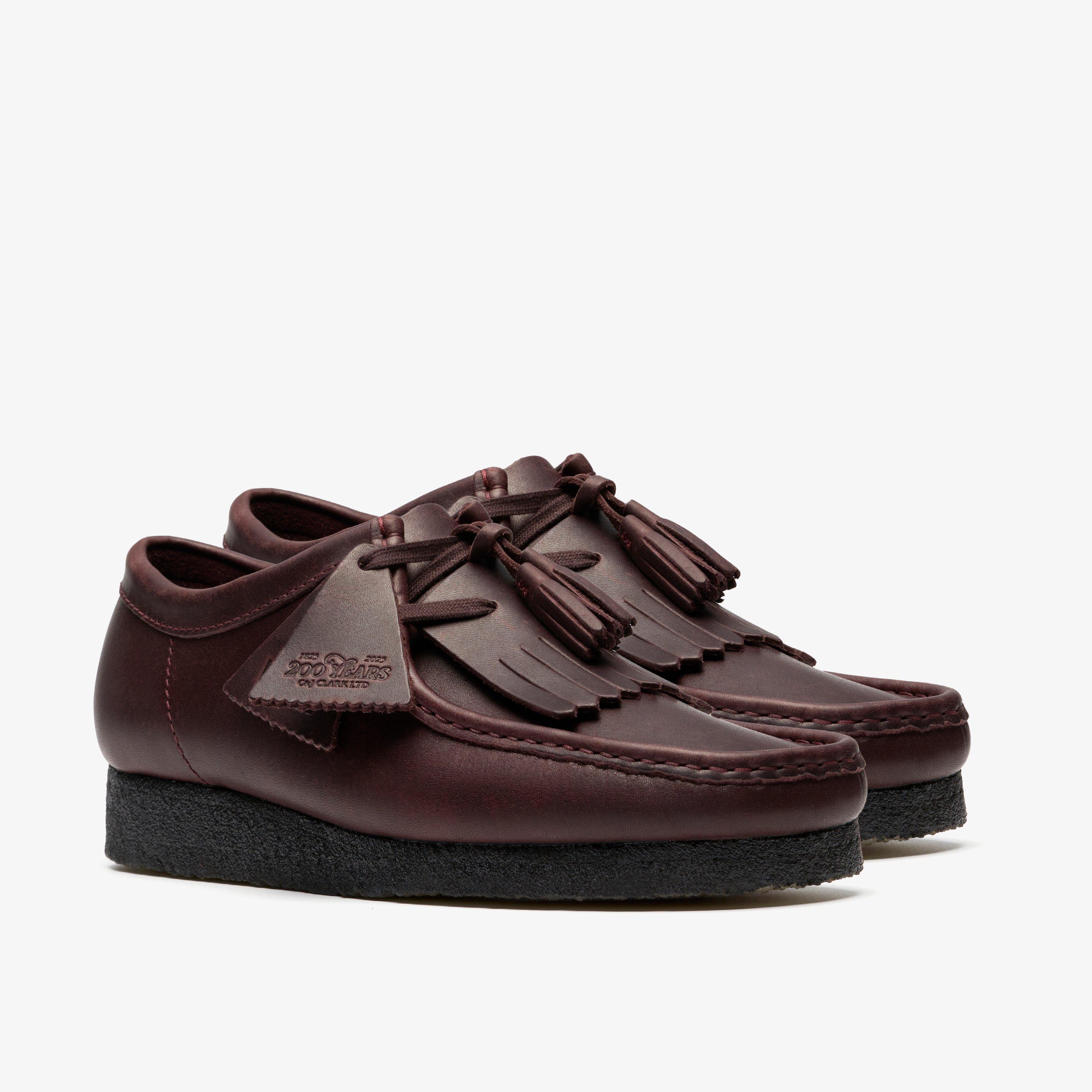 Mens Wallabee Purple Grape Leather Wallabee Lace Up Shoes | Clarks