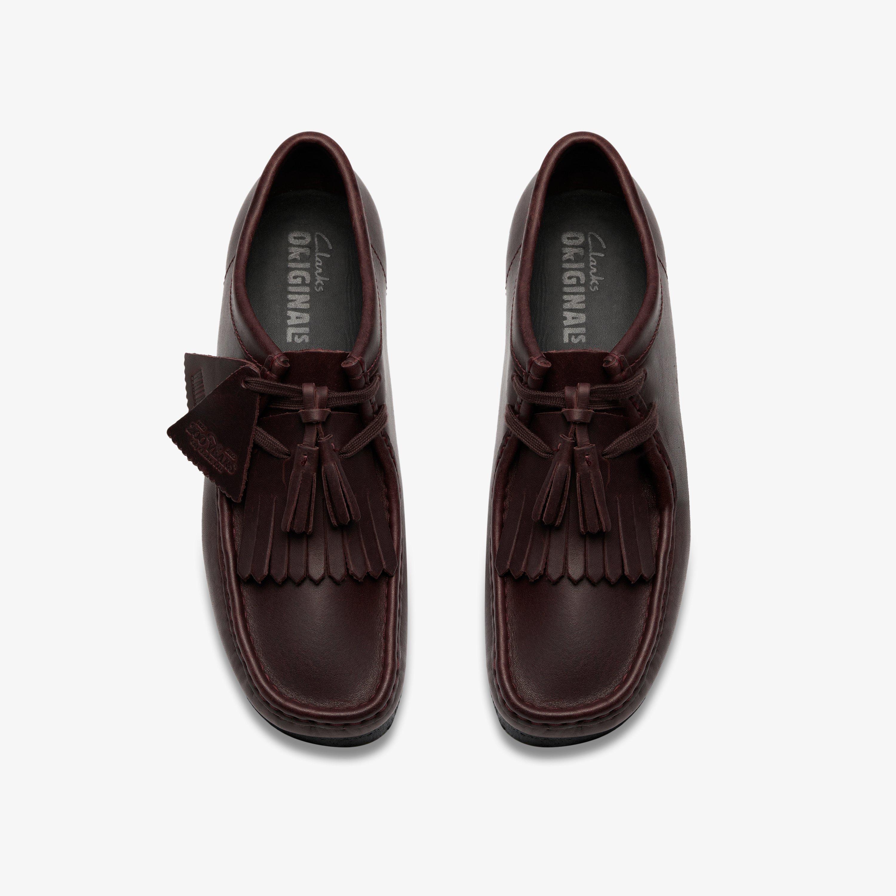 Mens Wallabee Purple Grape Leather Wallabee Lace Up Shoes | Clarks