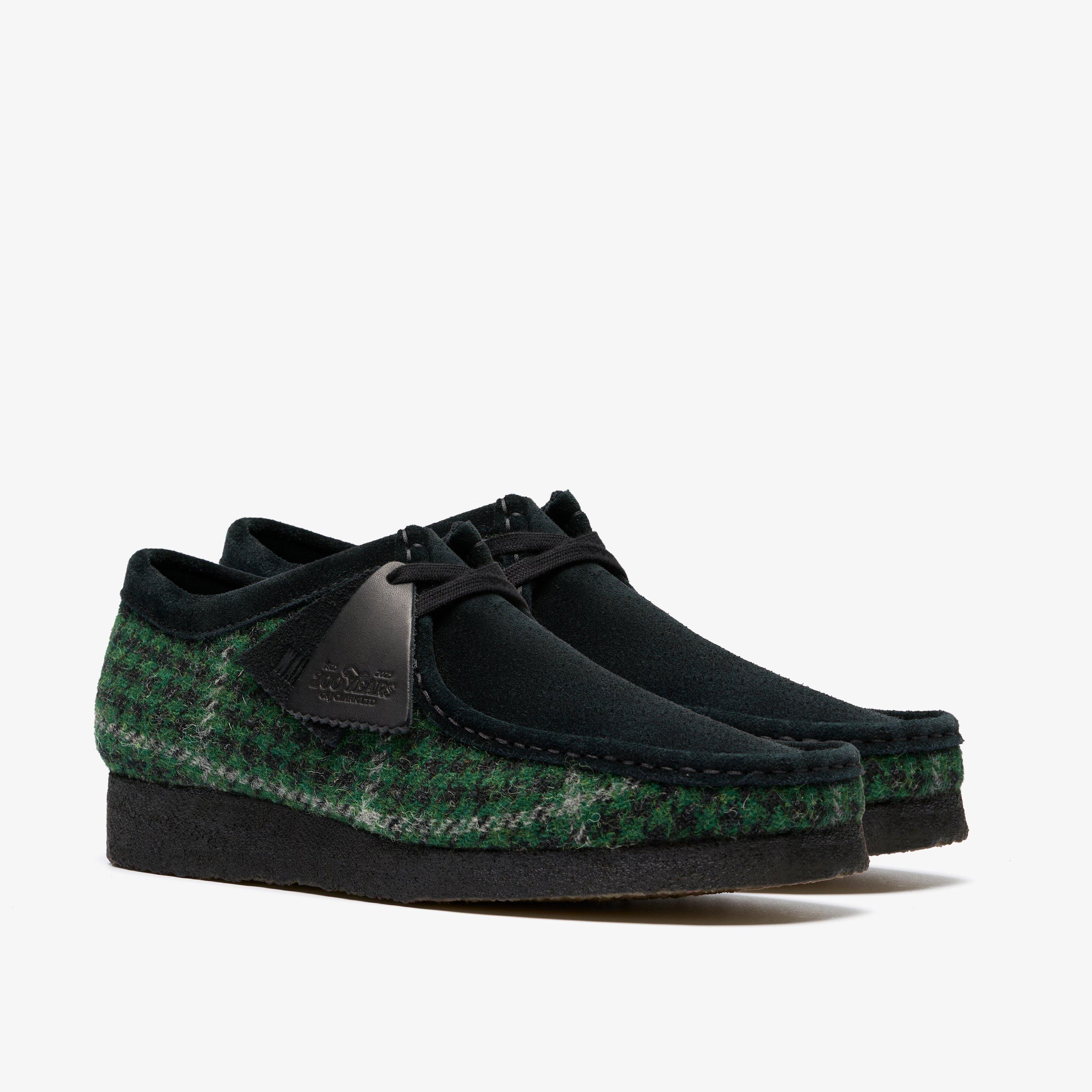 Mens Wallabee Green Tweed Combination Wallabee Lace Up Shoes | Clarks