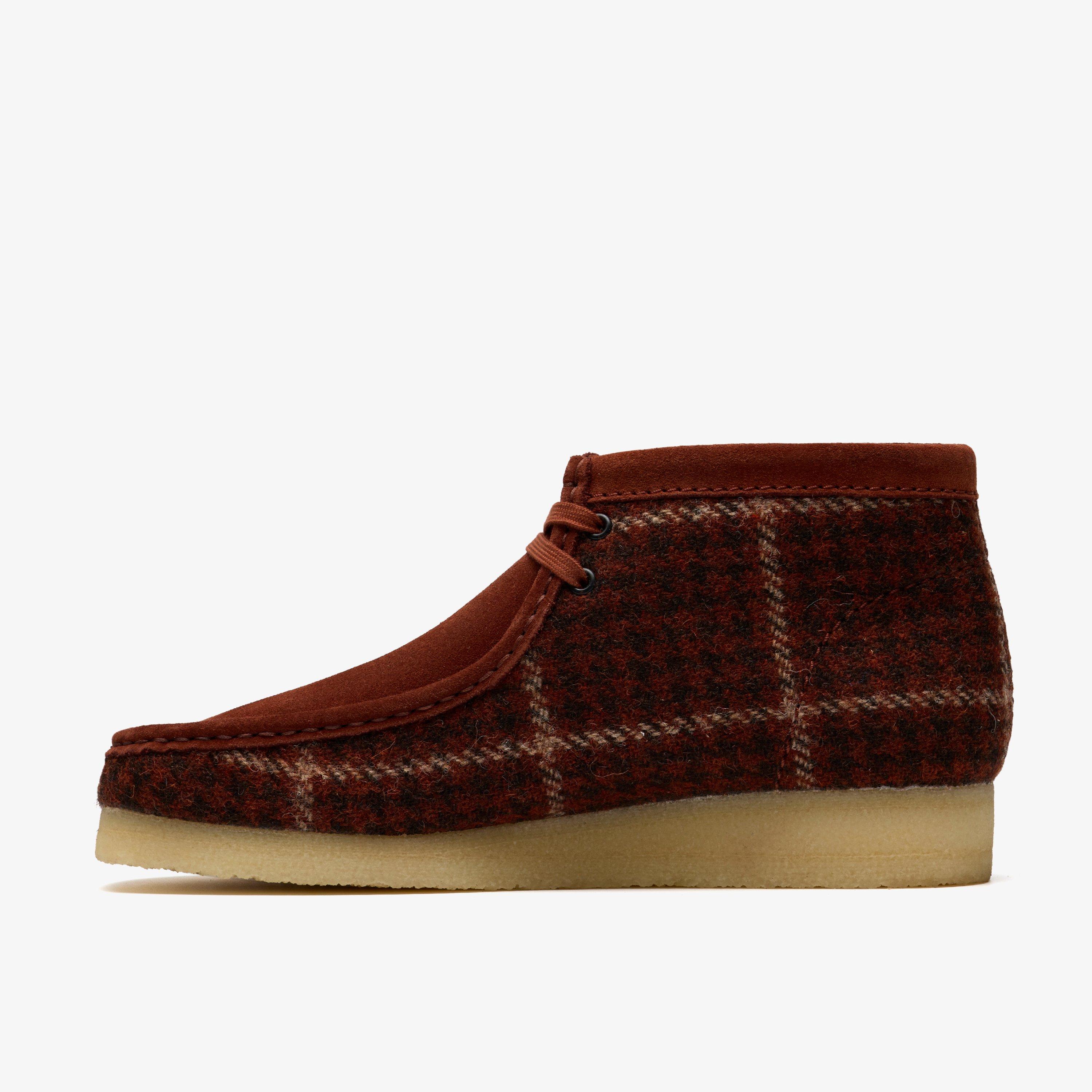 Mens Wallabee Boot Rust Tweed | Clarks