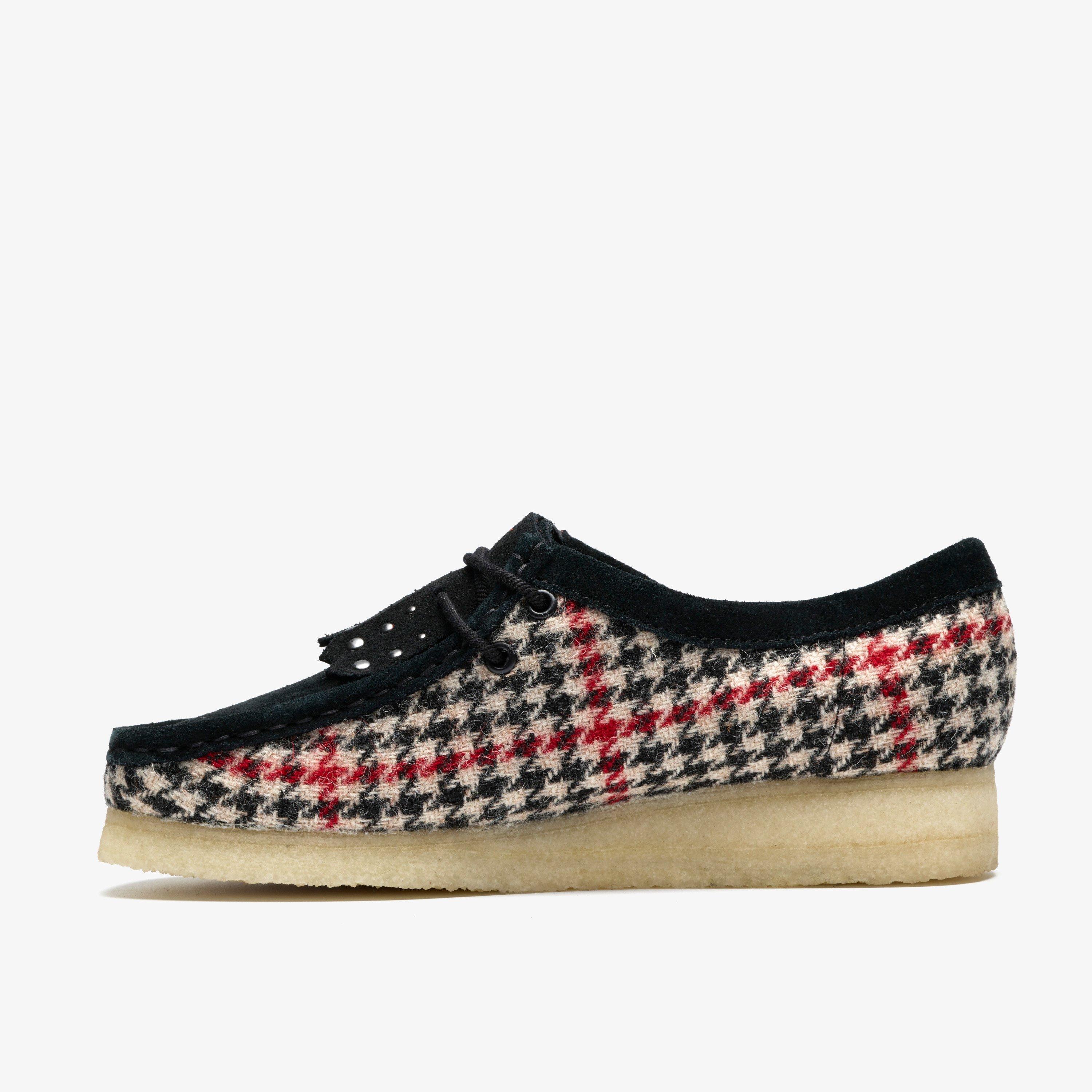 Womens Wallabee Black Tweed Combination Wallabee Lace Up Shoes | Clarks