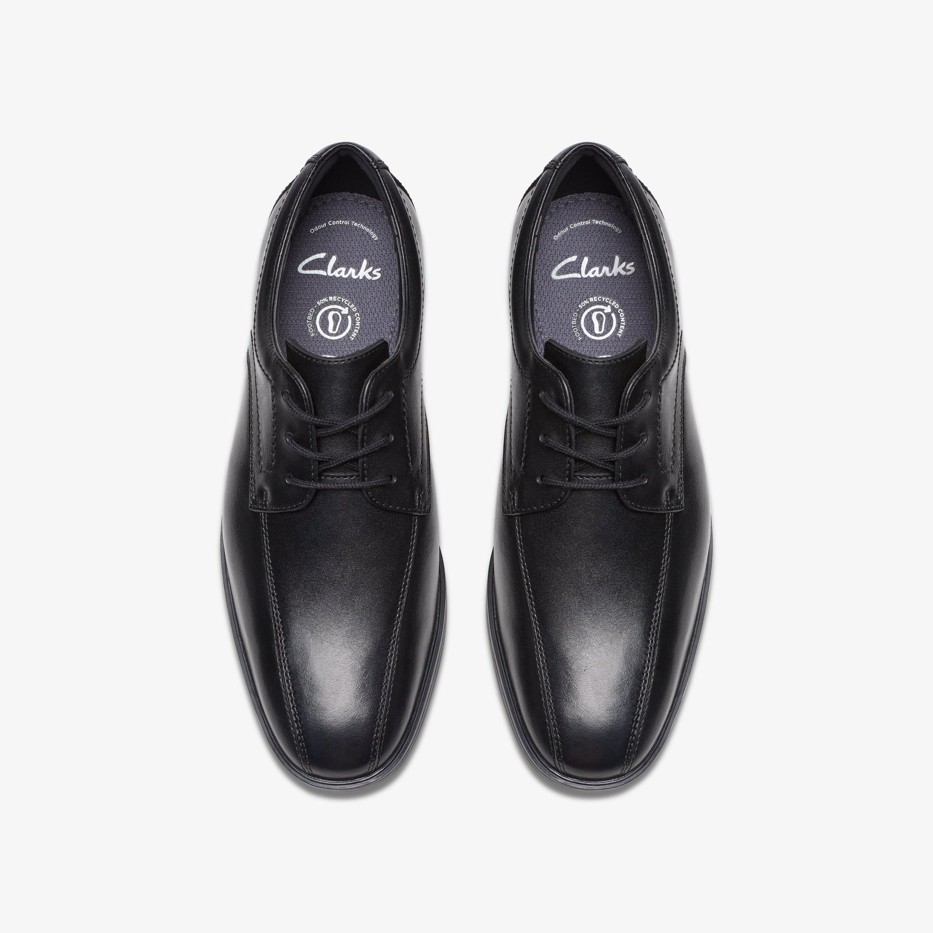 Boys, Girls, Kids Unisex Jonwin Loop Youth Black Leather Lace Up ...