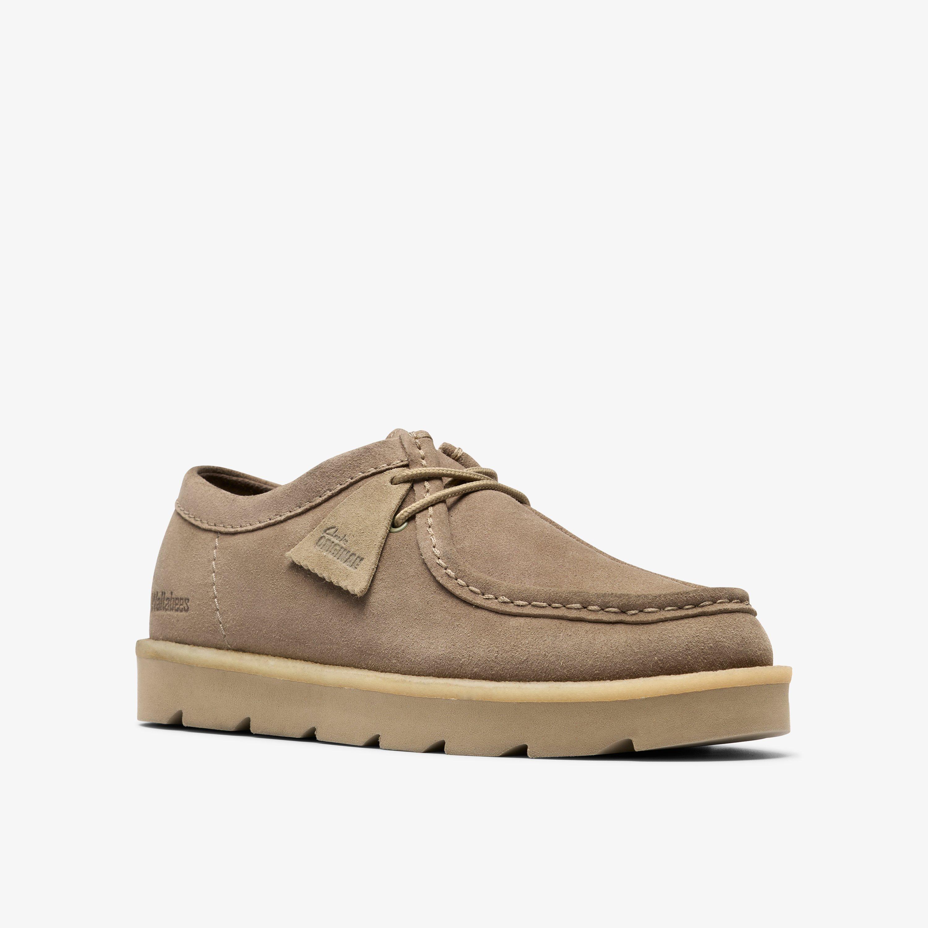 Mens Meare Walla Smoke Grey Suede Wallabees | Clarks