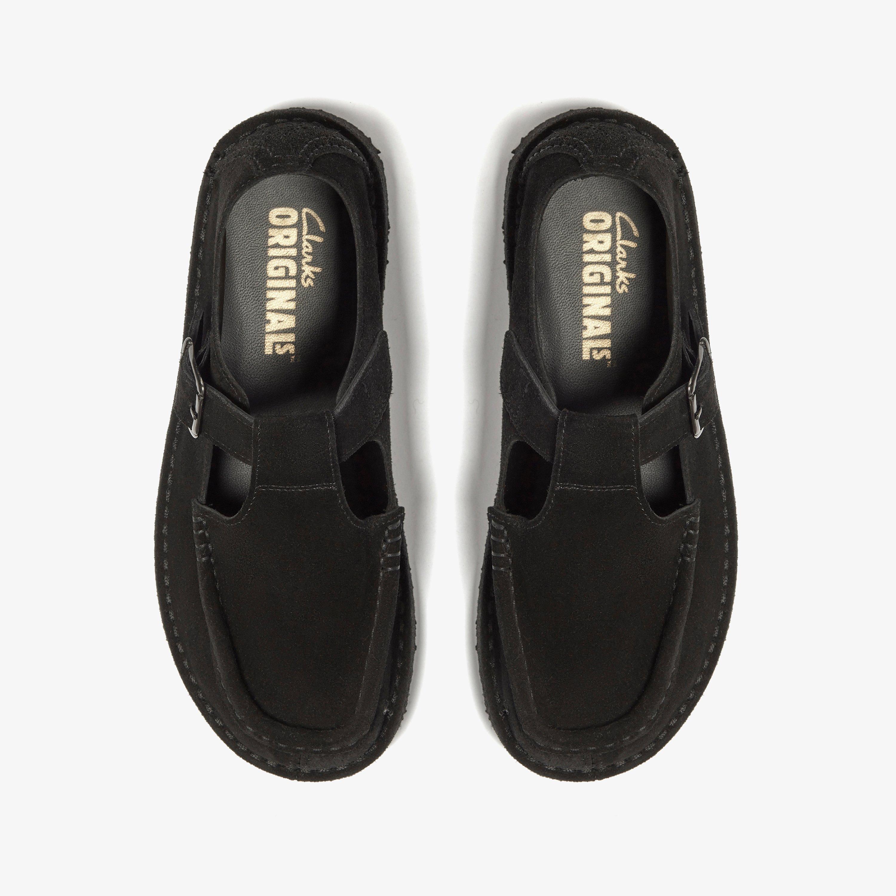 Chaussures Nomad T Bar en suède noir pour homme | Clarks