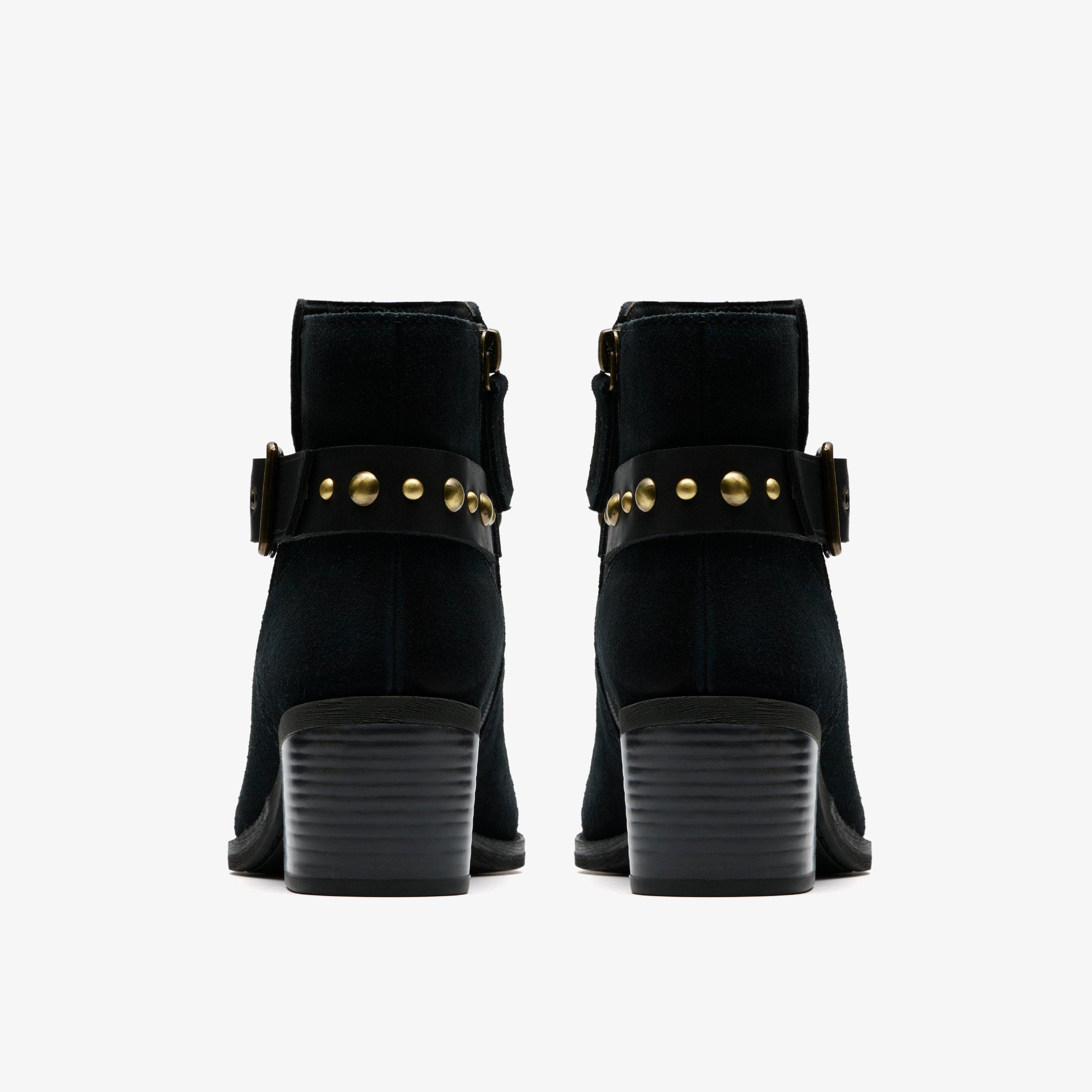 Bottes à boucle en daim noir pour femmes Morzine | Clarks