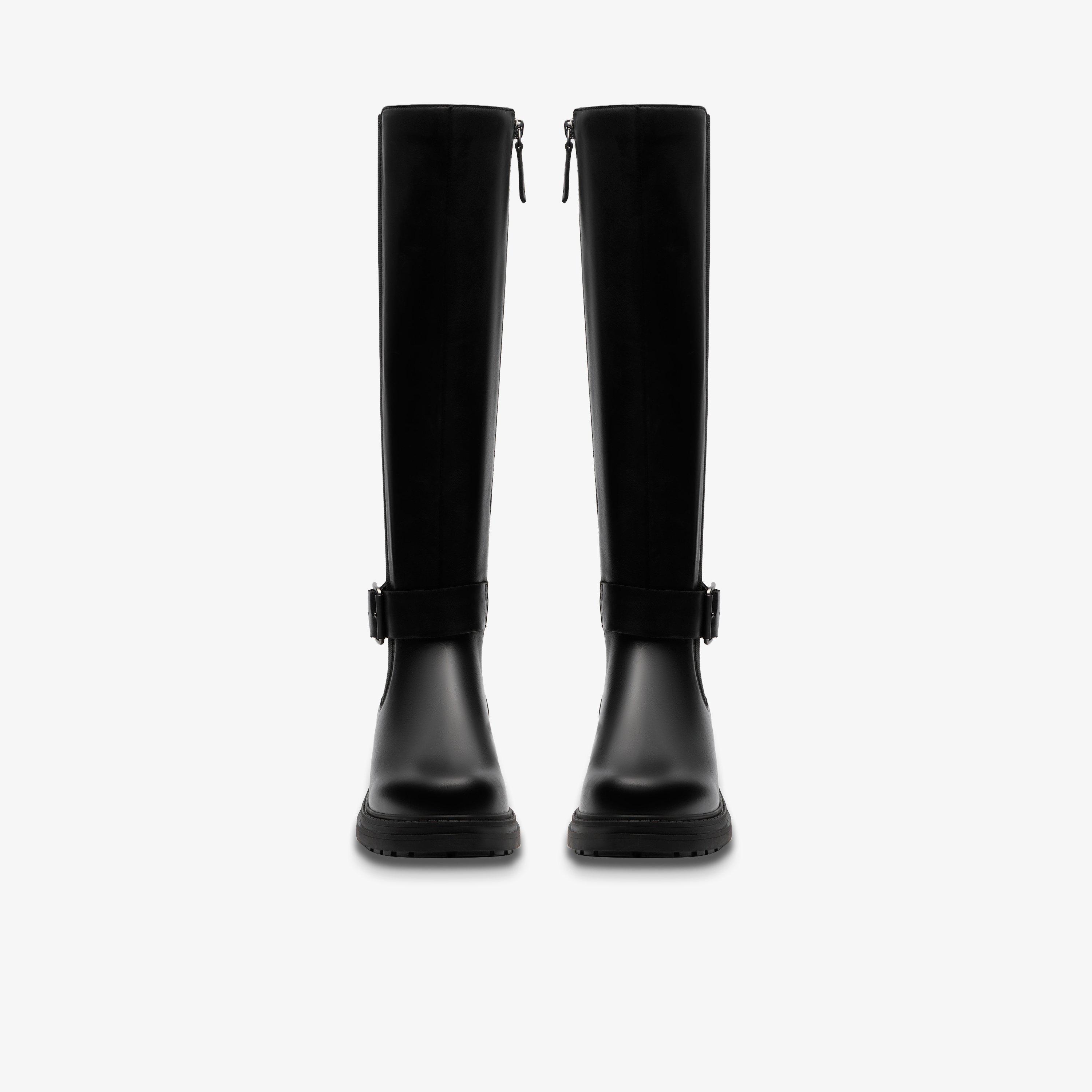 Womens Orinoco 3 Tall Black Leather Knee High Boots Boots | Clarks IE