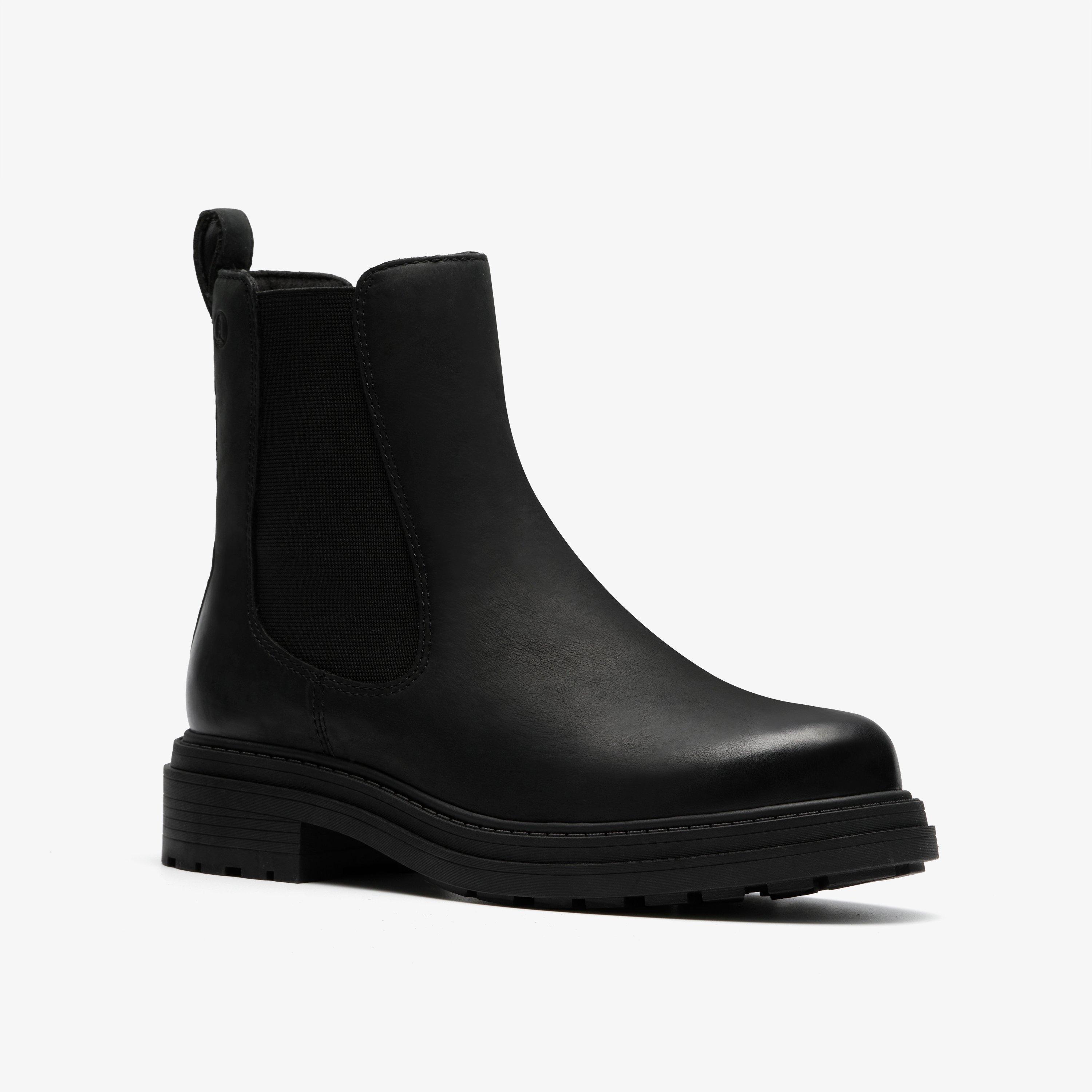 Womens Orinoco 3 Top Black Leather Chelsea Boots | Clarks