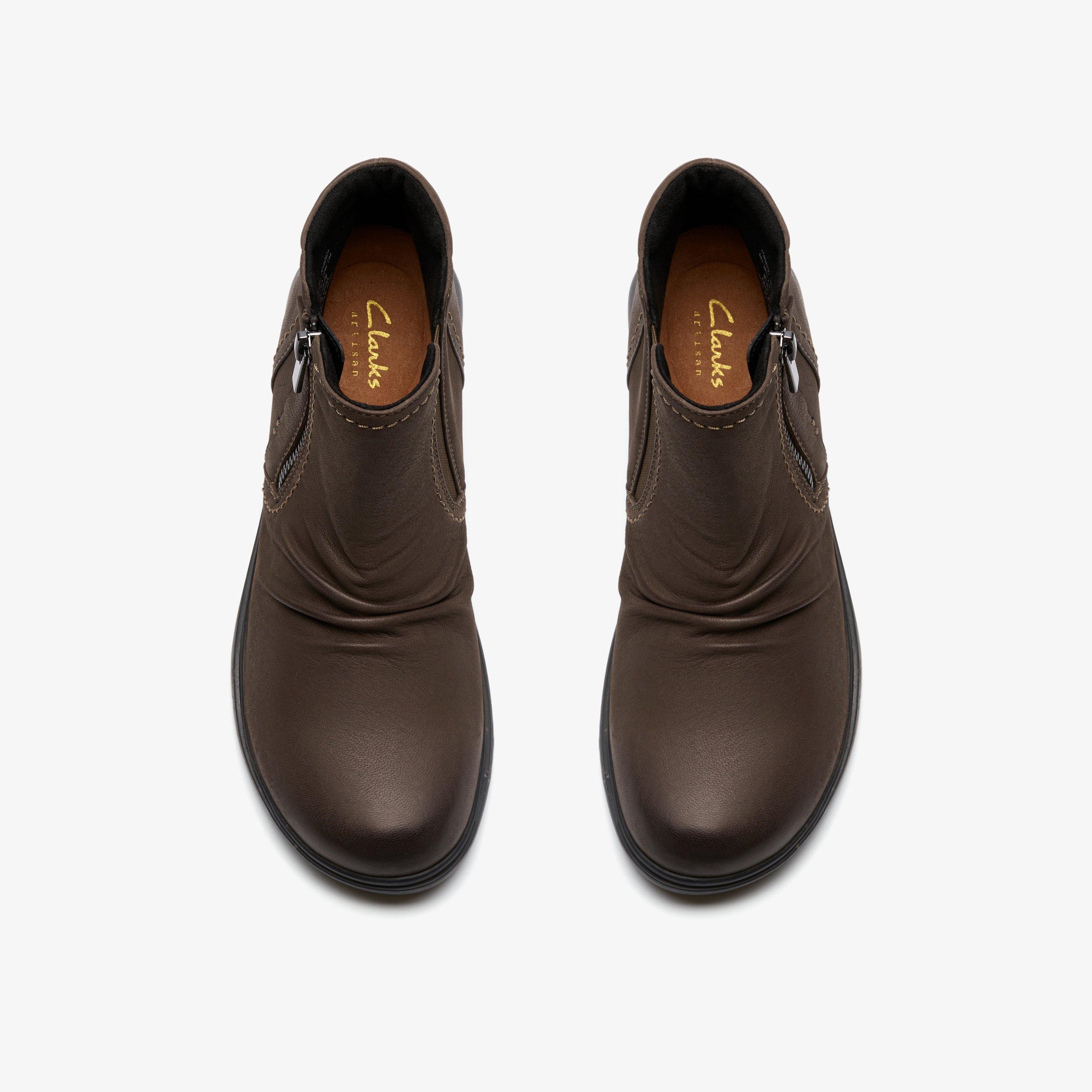 Bottillons Certina en cuir gris foncé rubis pour femmes | Clarks