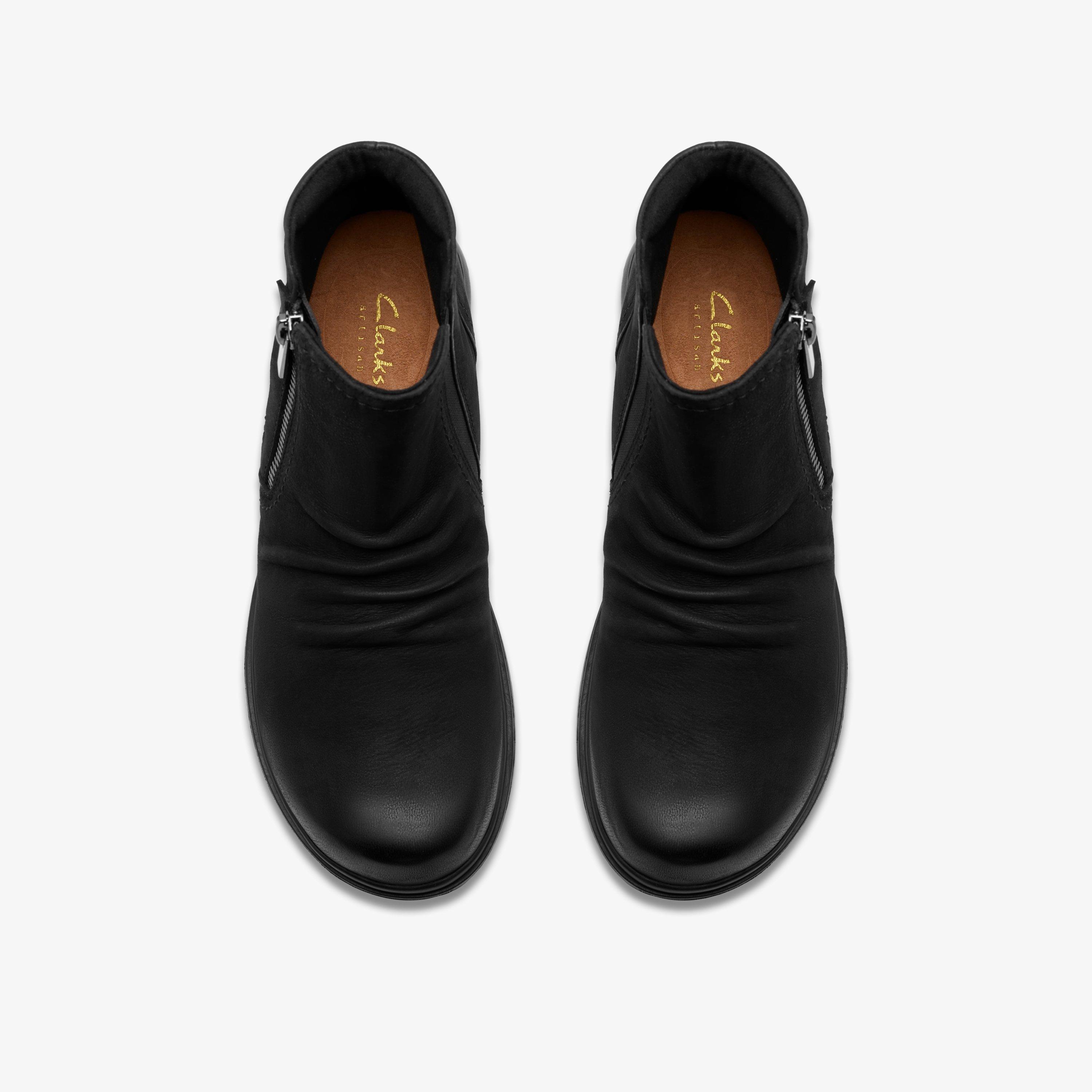 Womens Certina Ruby Black Leather Ankle Boots | Clarks