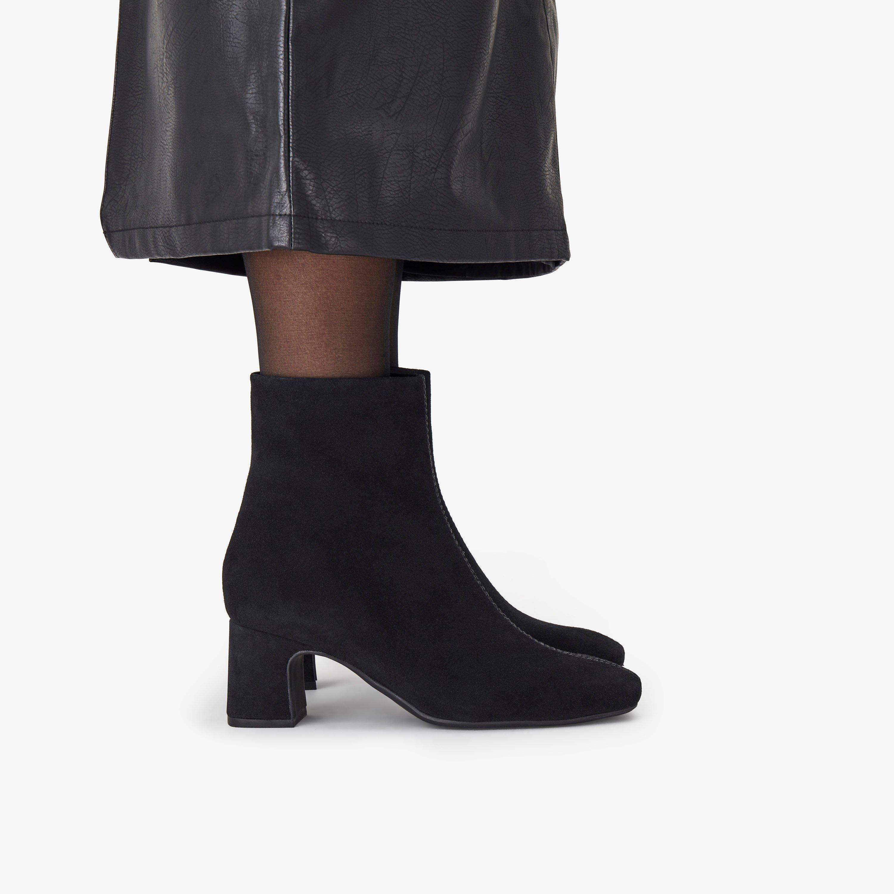 Womens Fernie Zip Black Suede Ankle Boots | Clarks