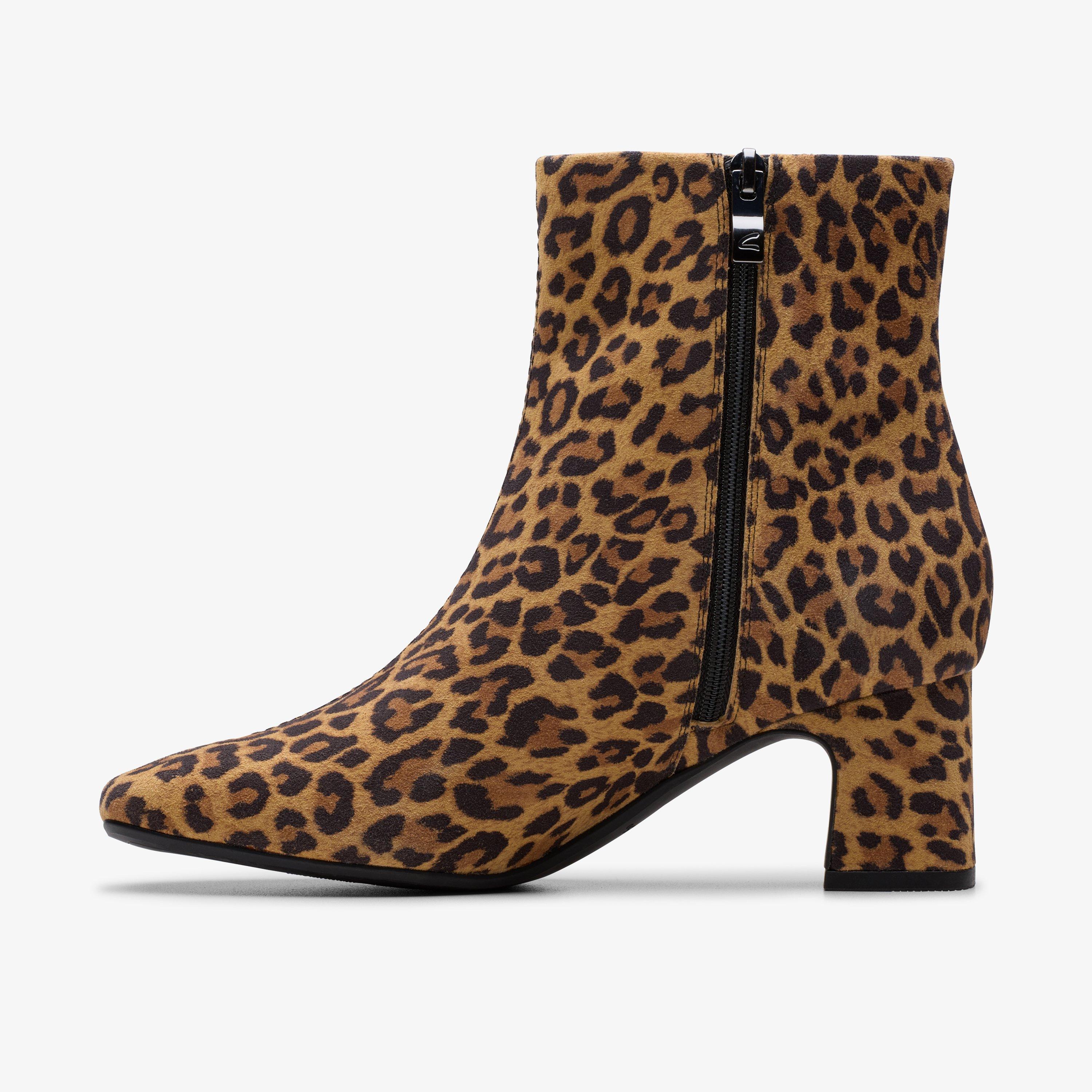 Womens Fernie Zip Leopard Suede Ankle Boots | Clarks