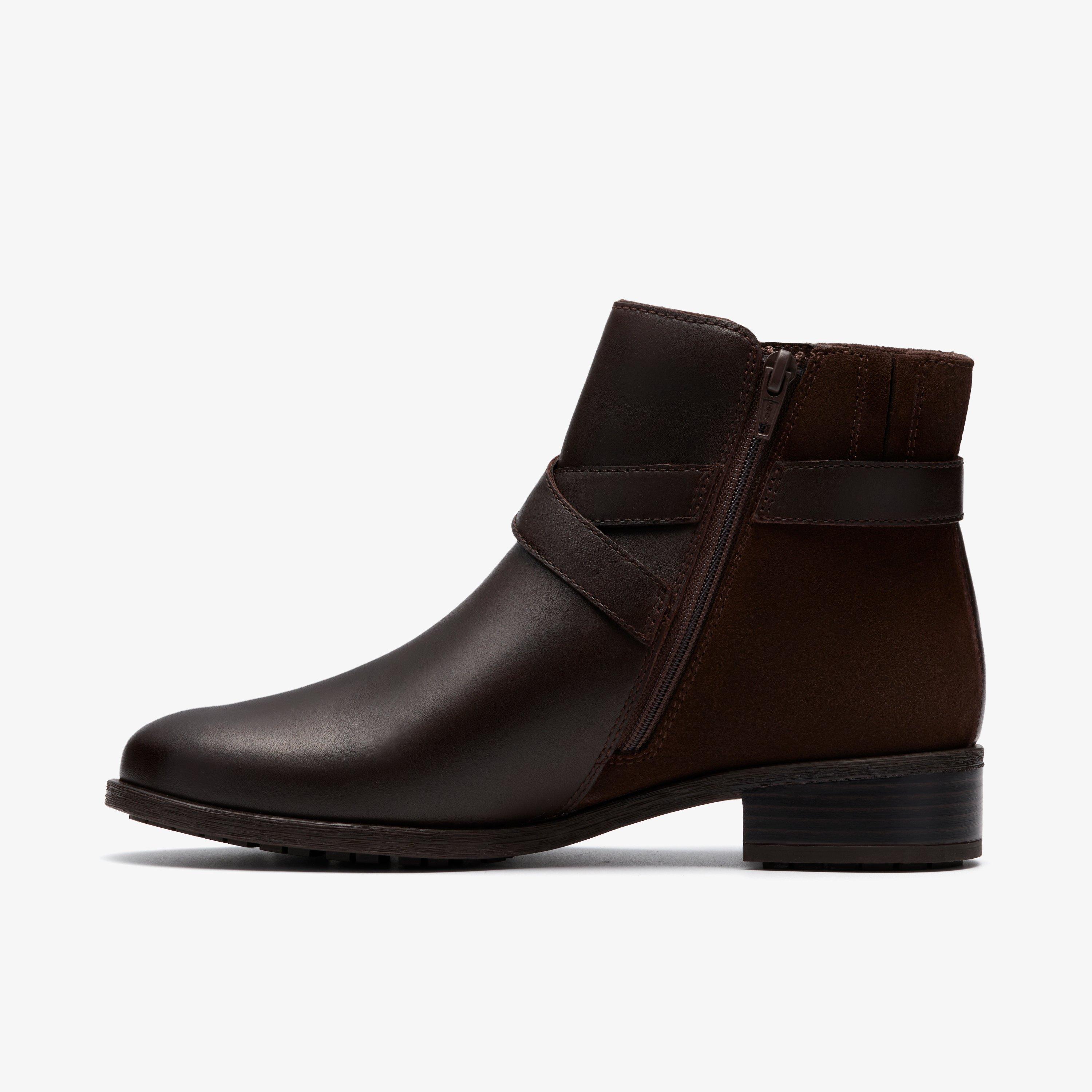 Womens Havisham Bay Brown Leather Ankle Boots | Clarks