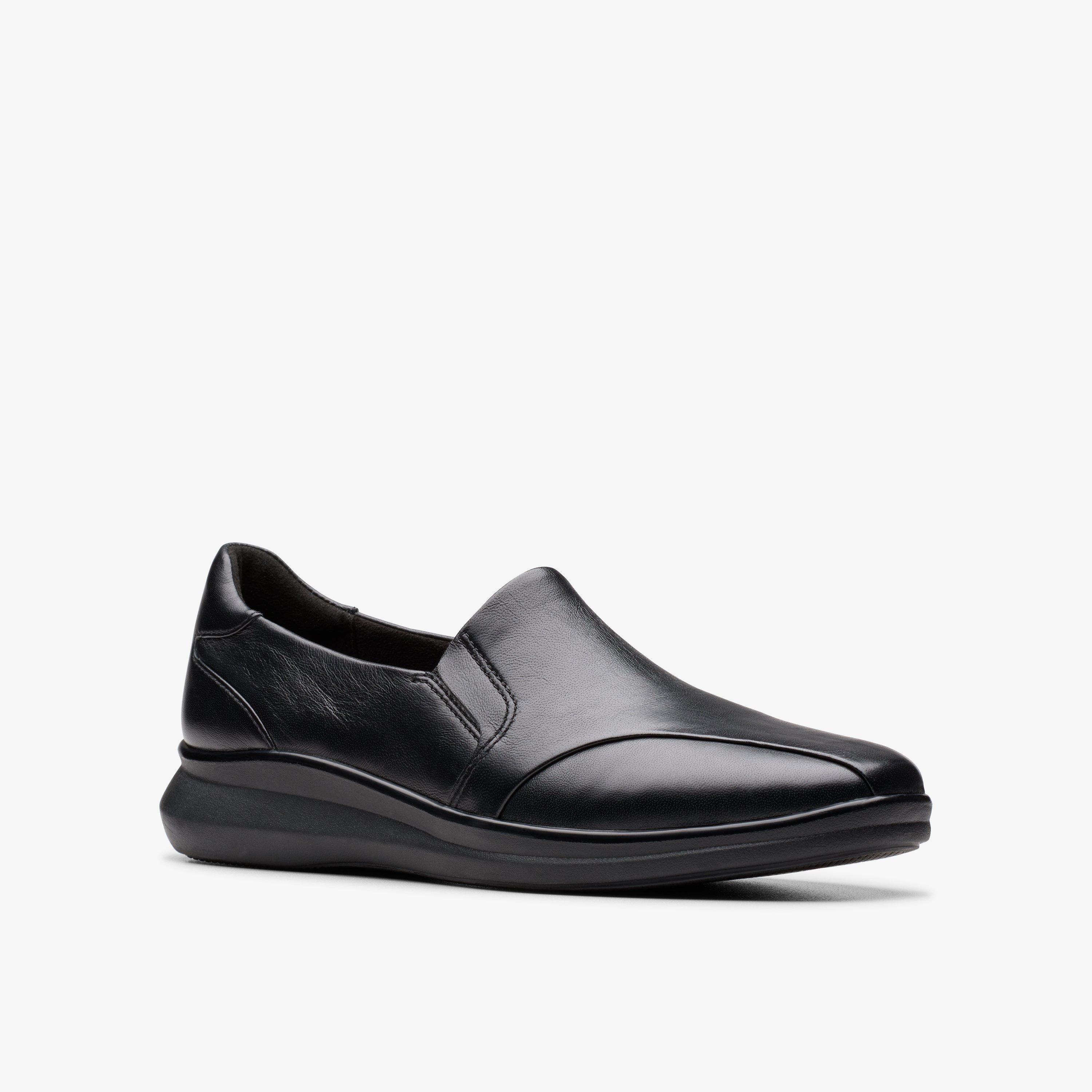 Womens Lynell Edge Black Leather Loafers | Clarks