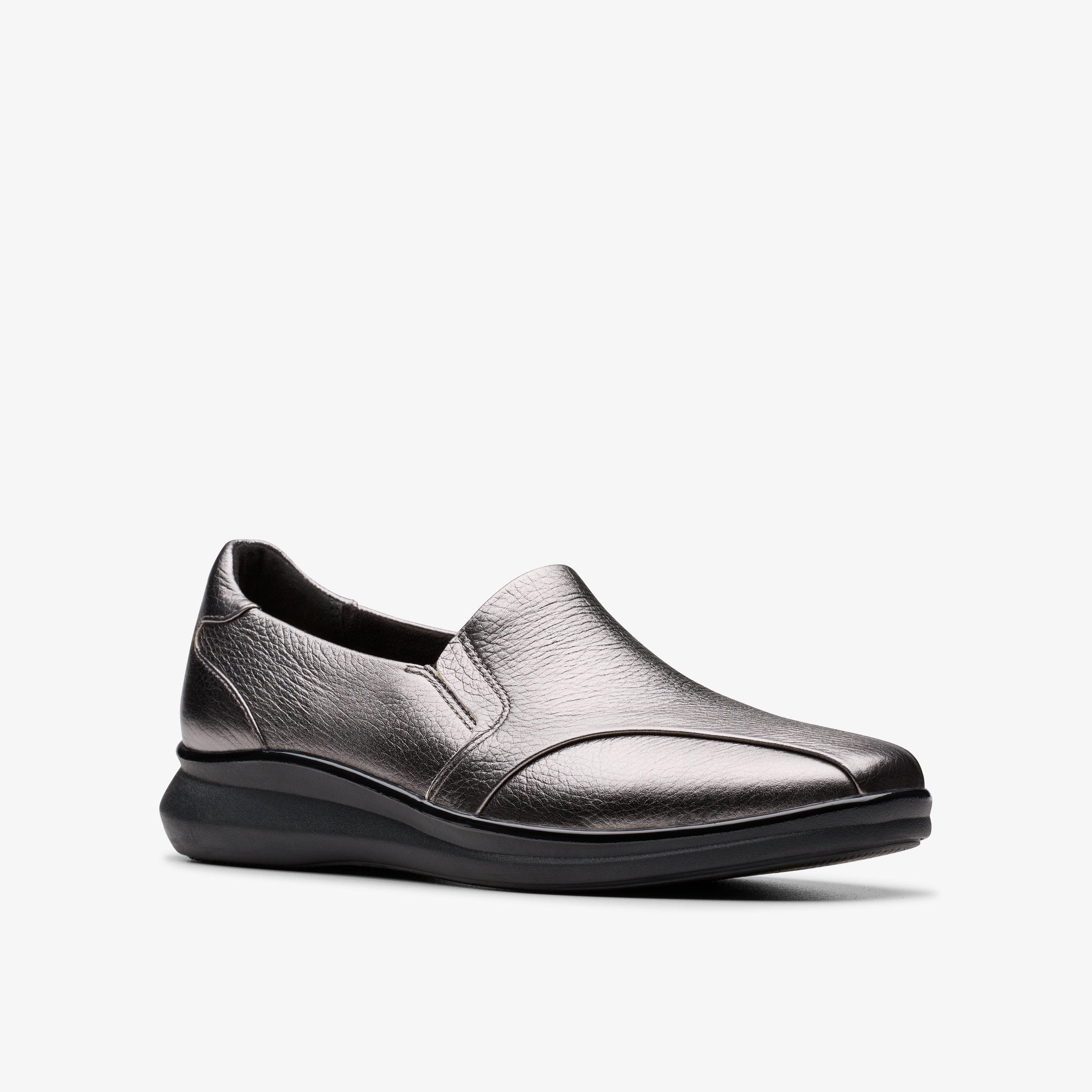 Womens Lynell Edge Pewter Metallic Loafers | Clarks