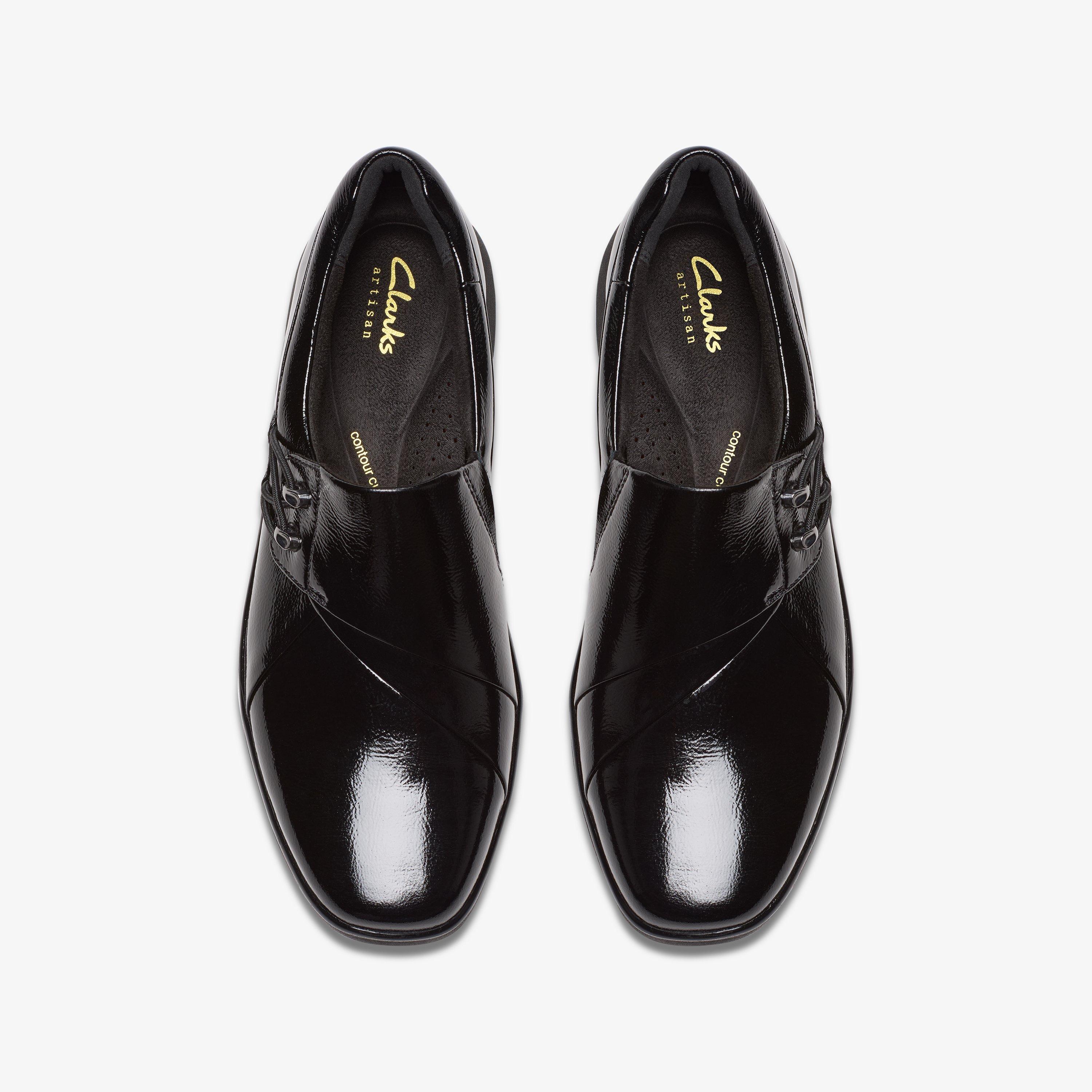 Chaussures à enfiler en cuir verni noir Lynell pour femmes | Clarks