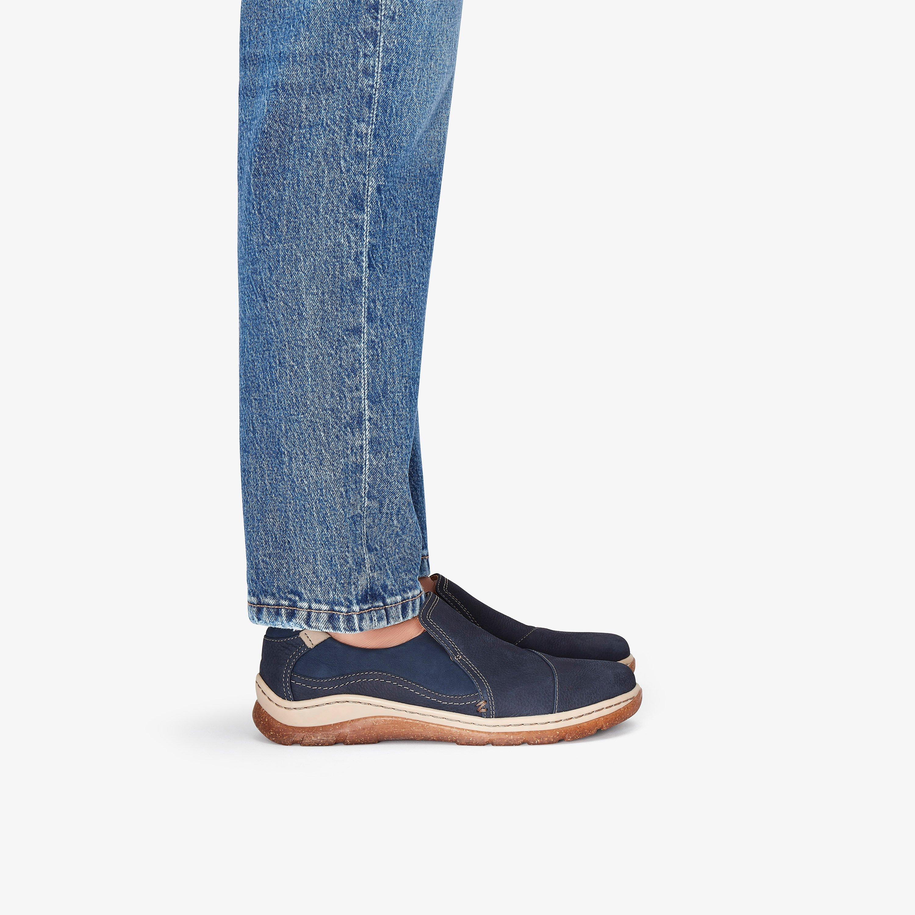 Womens Orlene Slip Navy Nubuck Slip-Ons | Clarks
