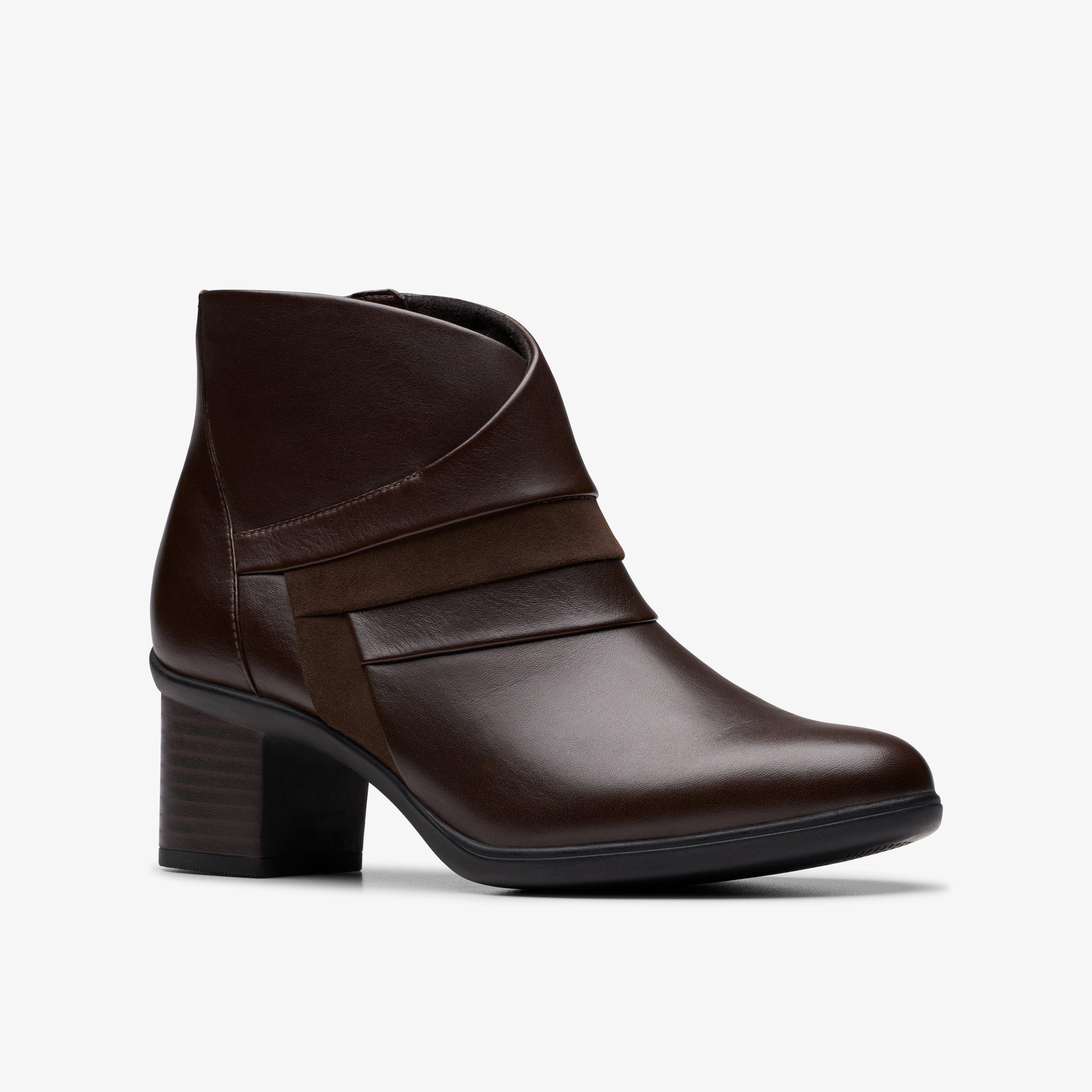 Stivaletti da donna Shaya Sky in pelle marrone scuro | Clarks