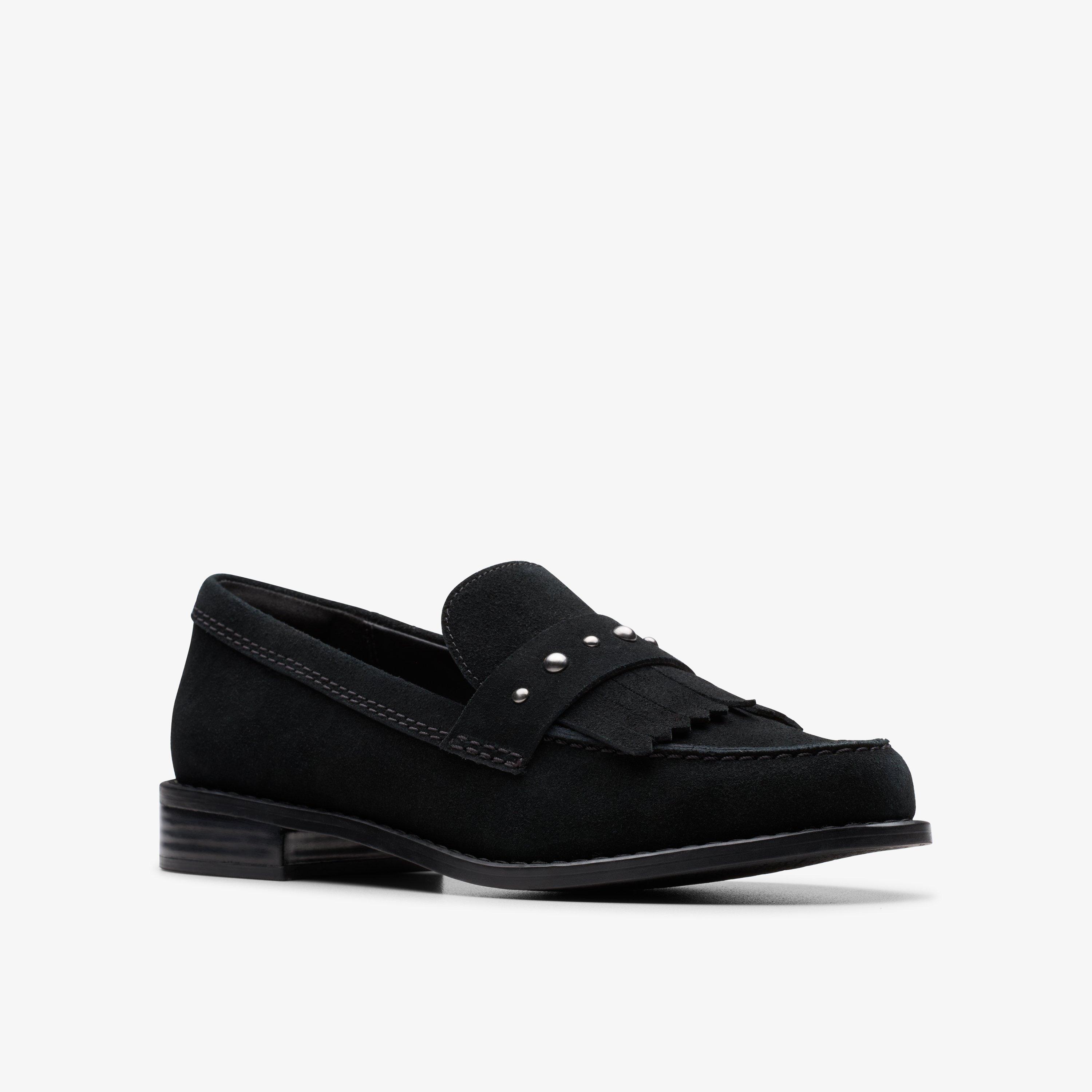 Chaussures Mocassin Hana Femme en Daim Noir | Clarks