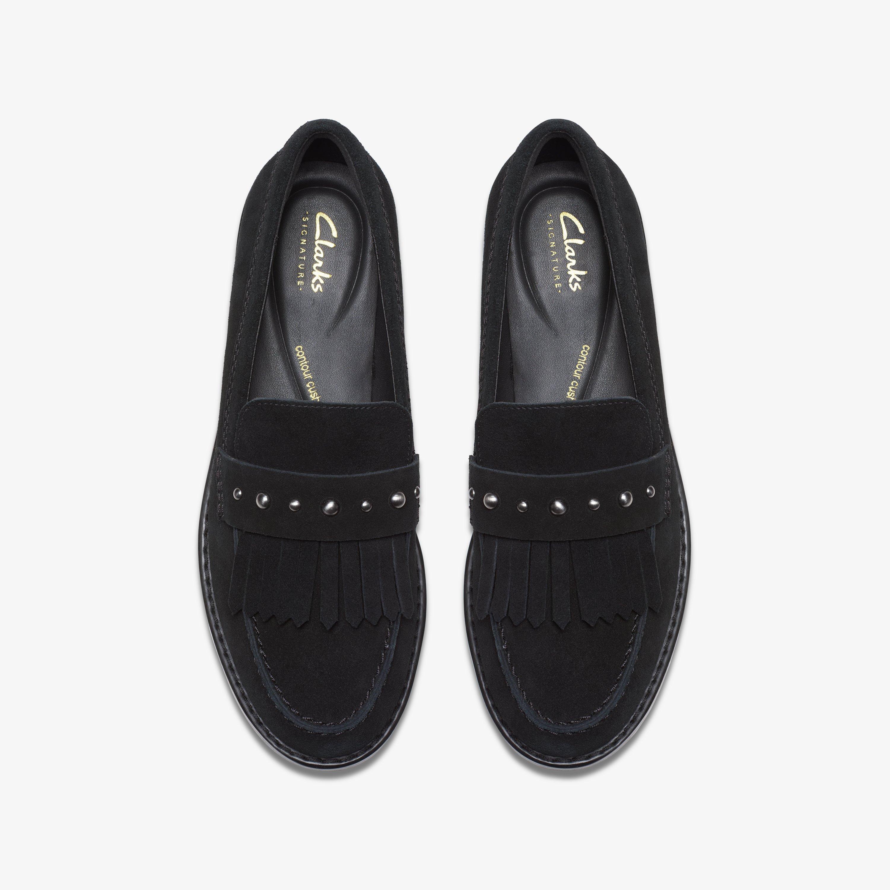 Chaussures Mocassin Hana Femme en Daim Noir | Clarks