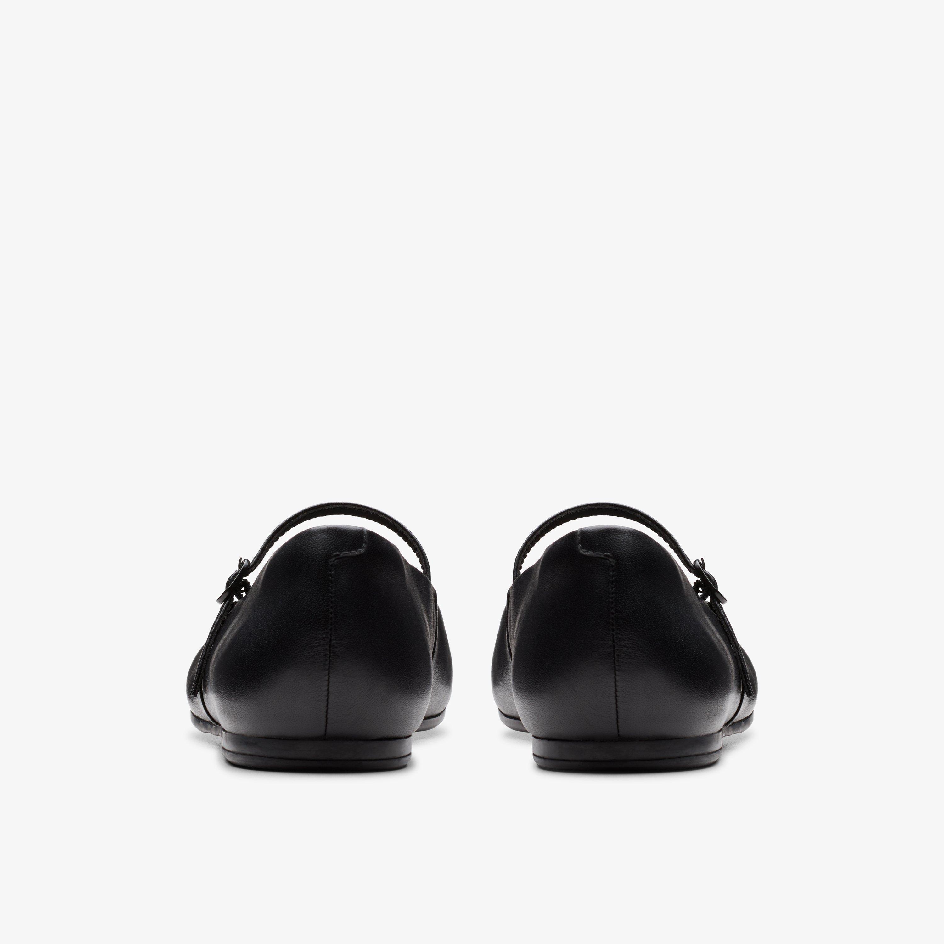 Womens Livia Sky Black Leather Bar Shoes | Clarks