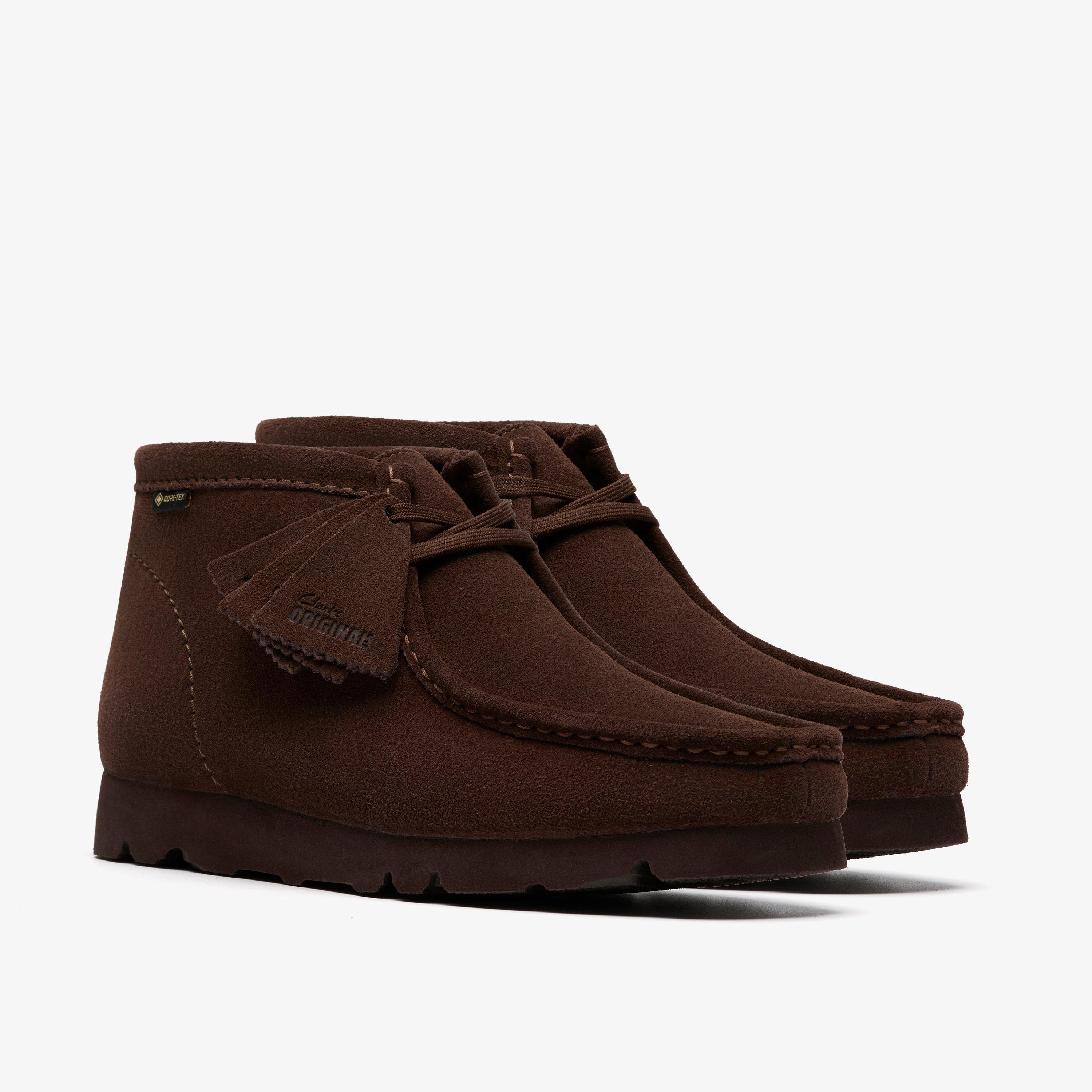 Mens Wallabee Boot GORE-TEX Dark Brown Suede Ankle Wallabee Boots | Clarks