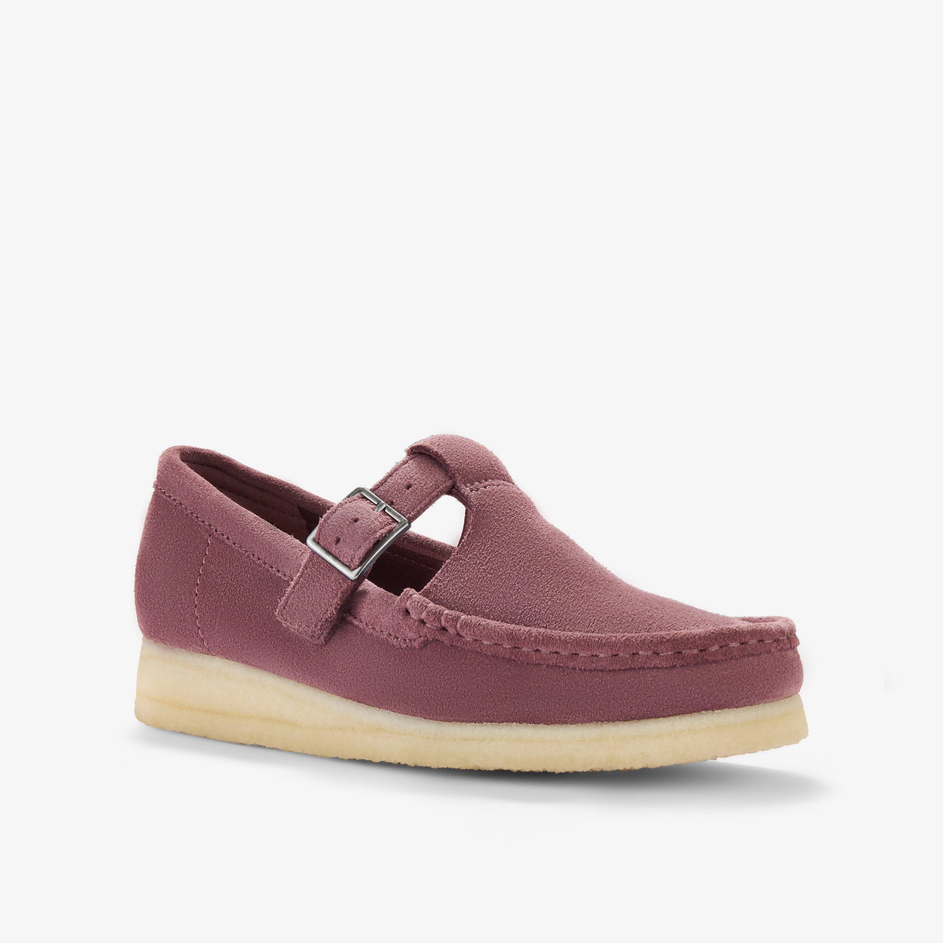 Womens Wallabee T Bar Rose Brown Suede T Bar Shoes Wallabee Shoes | Clarks