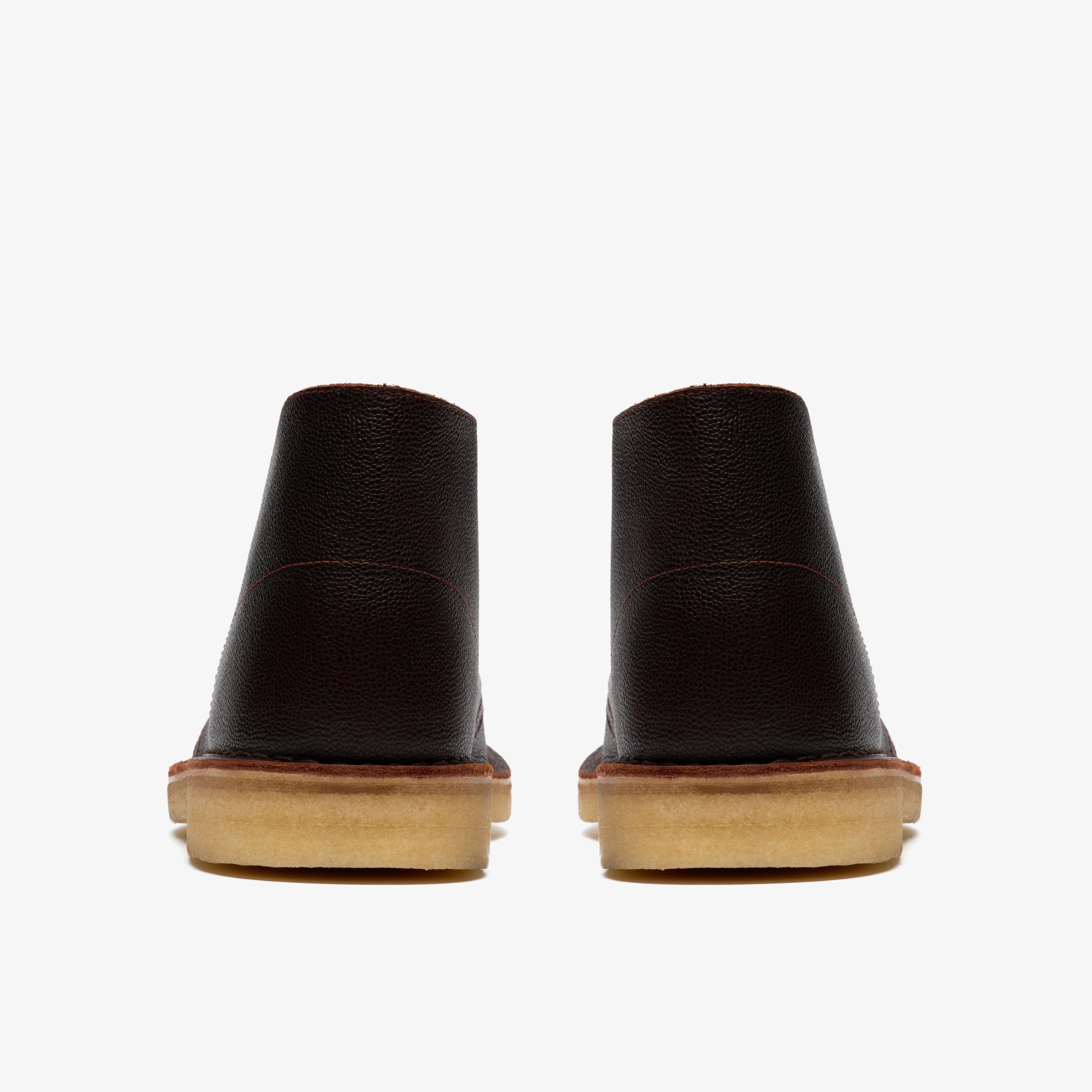 Bottes Desert pour hommes en cuir grainé marron à la cheville | Clarks