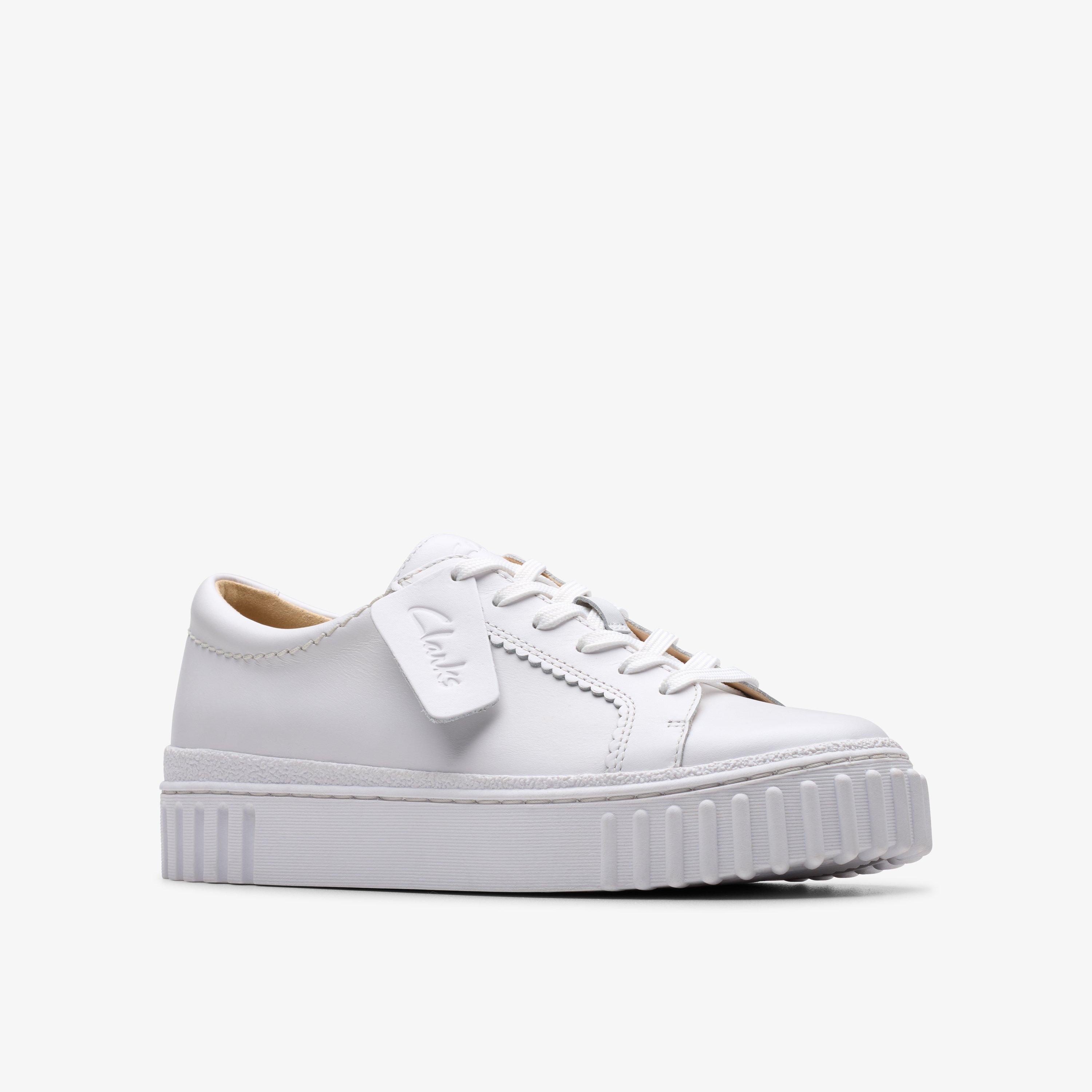 Womens Mayhill Walk White Leather Sneakers | Clarks