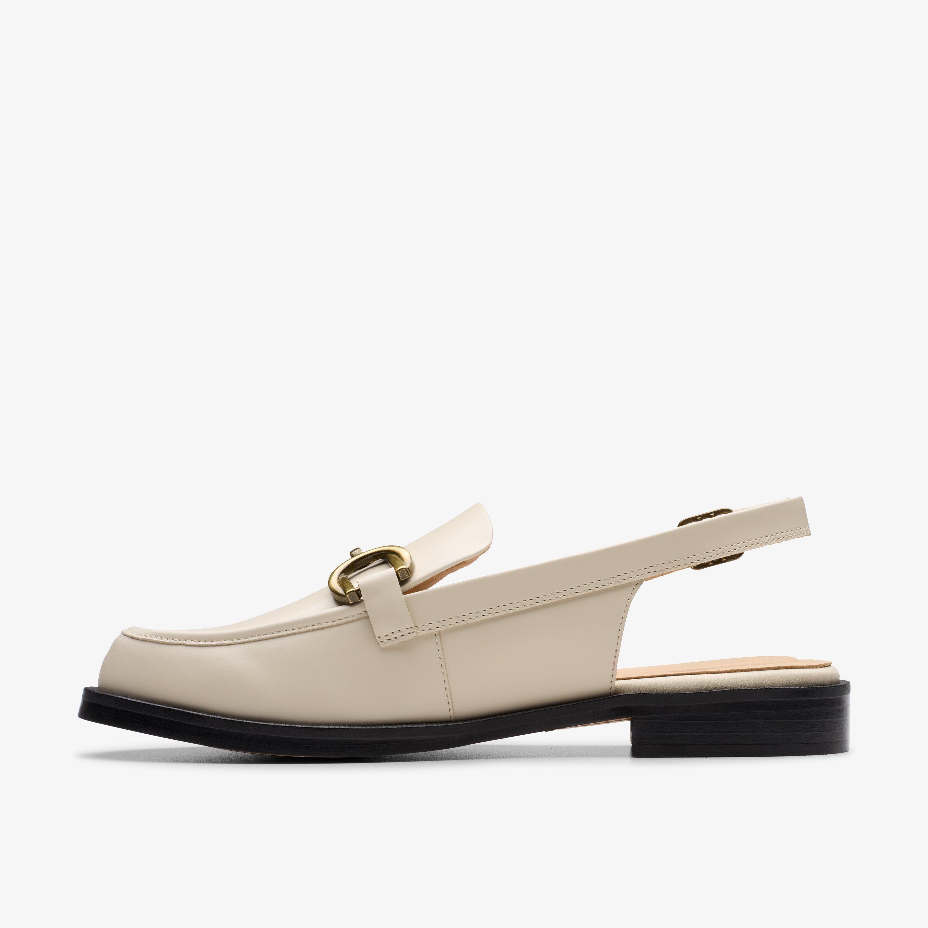 Damen Straven Sling Creme Leder Slipper Sling Back Schuhe | Clarks